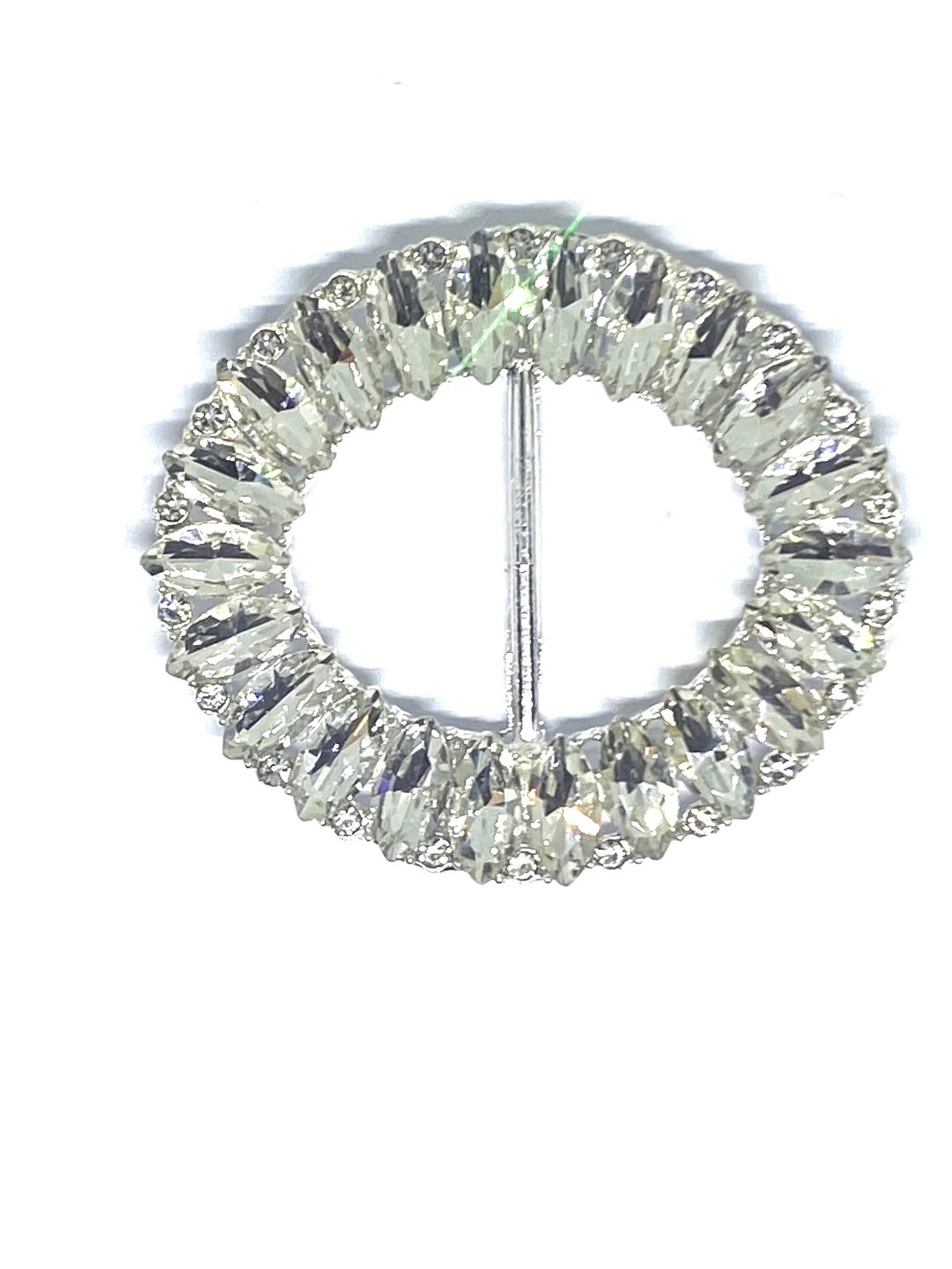 Oval Rhinestone Slider Crystal Sliders Silver Wedding - Etsy