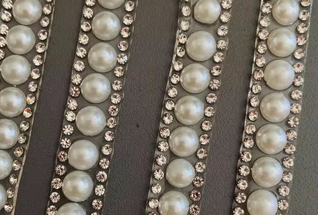1 Yard Pearl Trim, White Pearl Trim, Pearl Trim by the Yard, Pearl ...