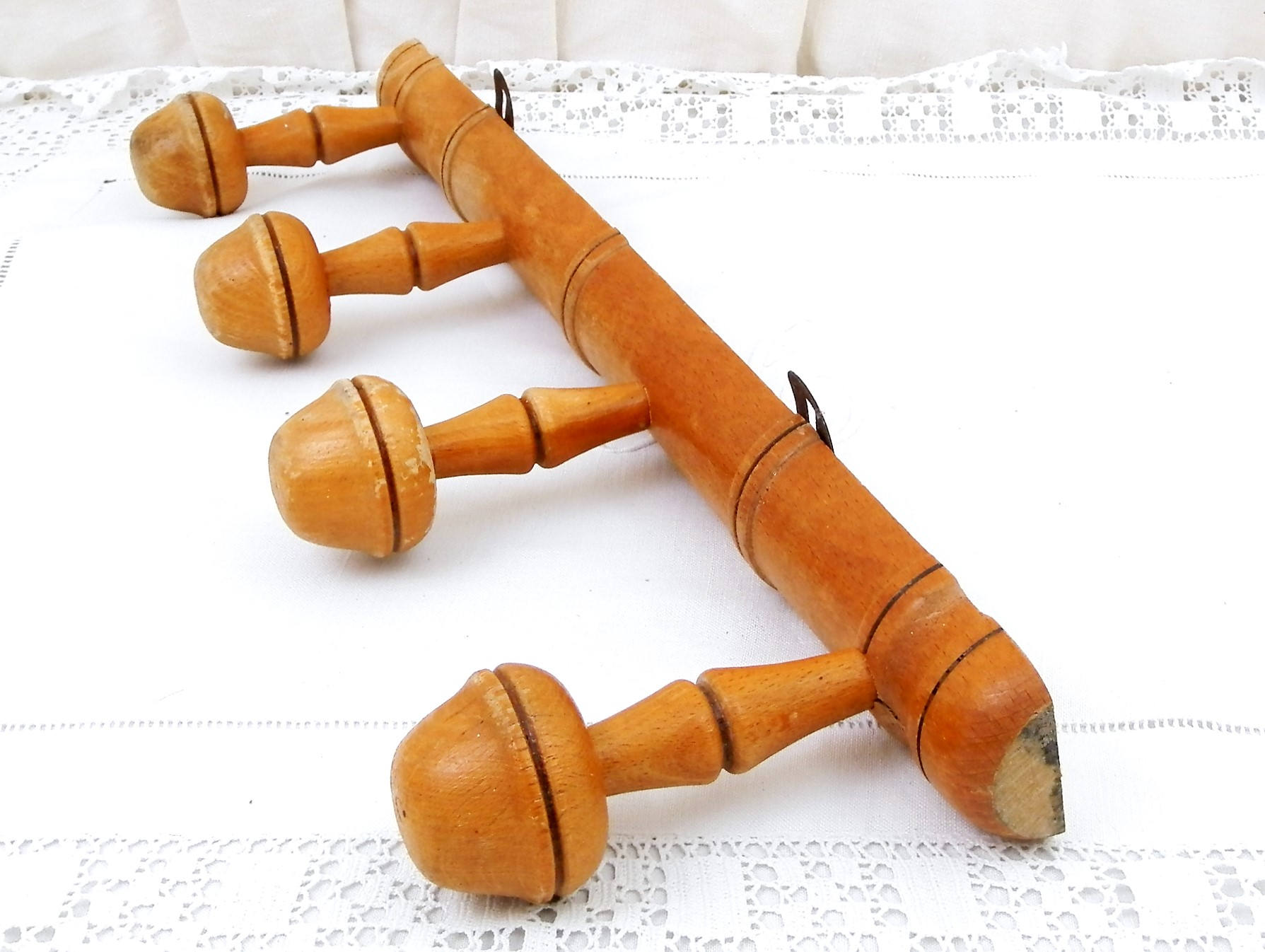 Antique French Traditional Wooden Faux Bamboo Hat Rack, Coat Rack ...