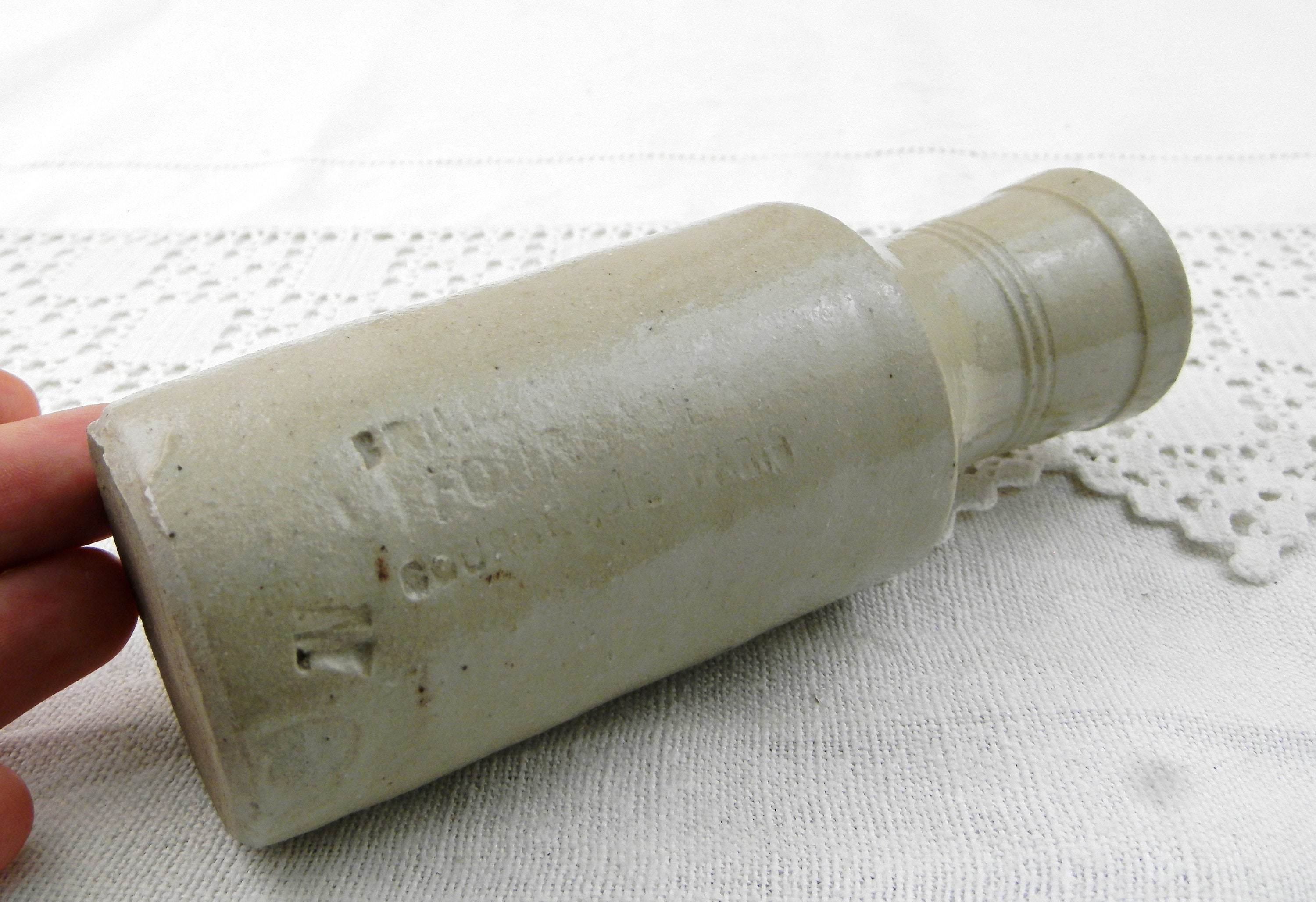 Antique French Stoneware Gray Bottle Once Contained Brillant Belge ...