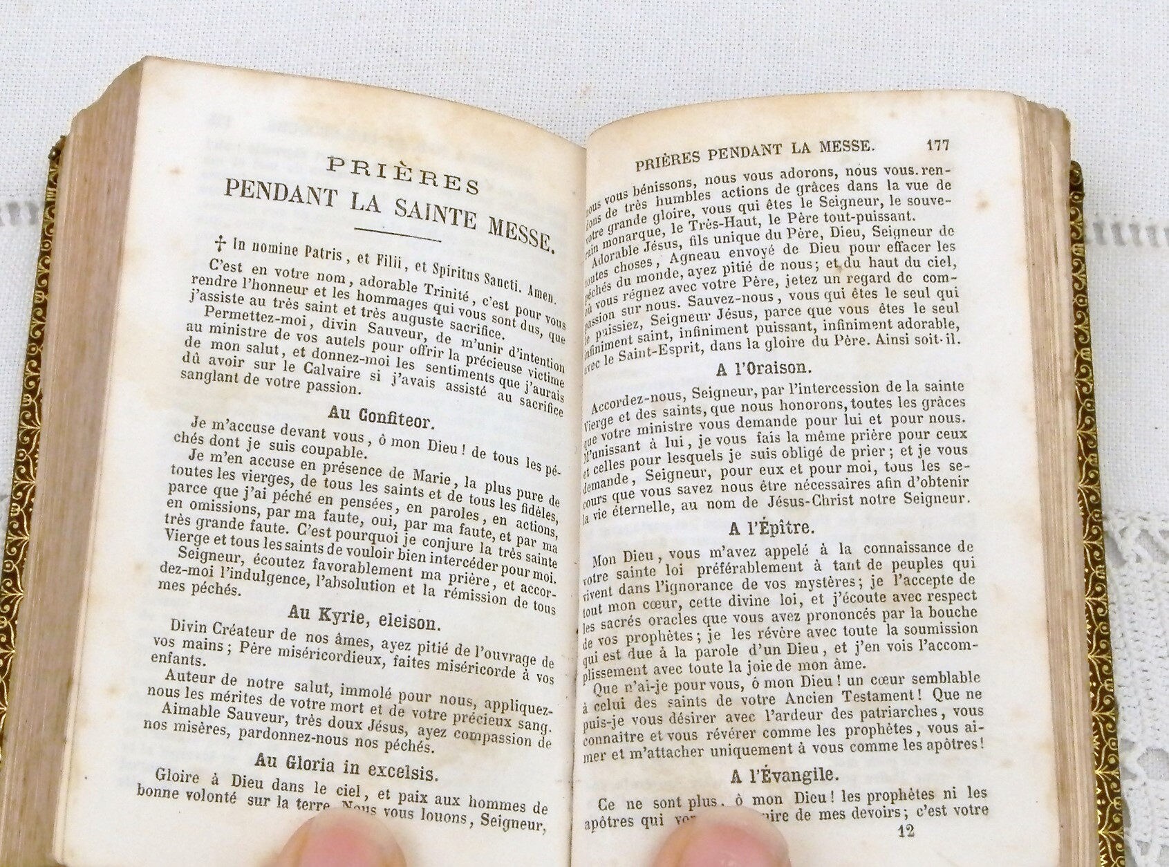 Antique Religious Book with Leather Cover Decorated with Gold Stars ...