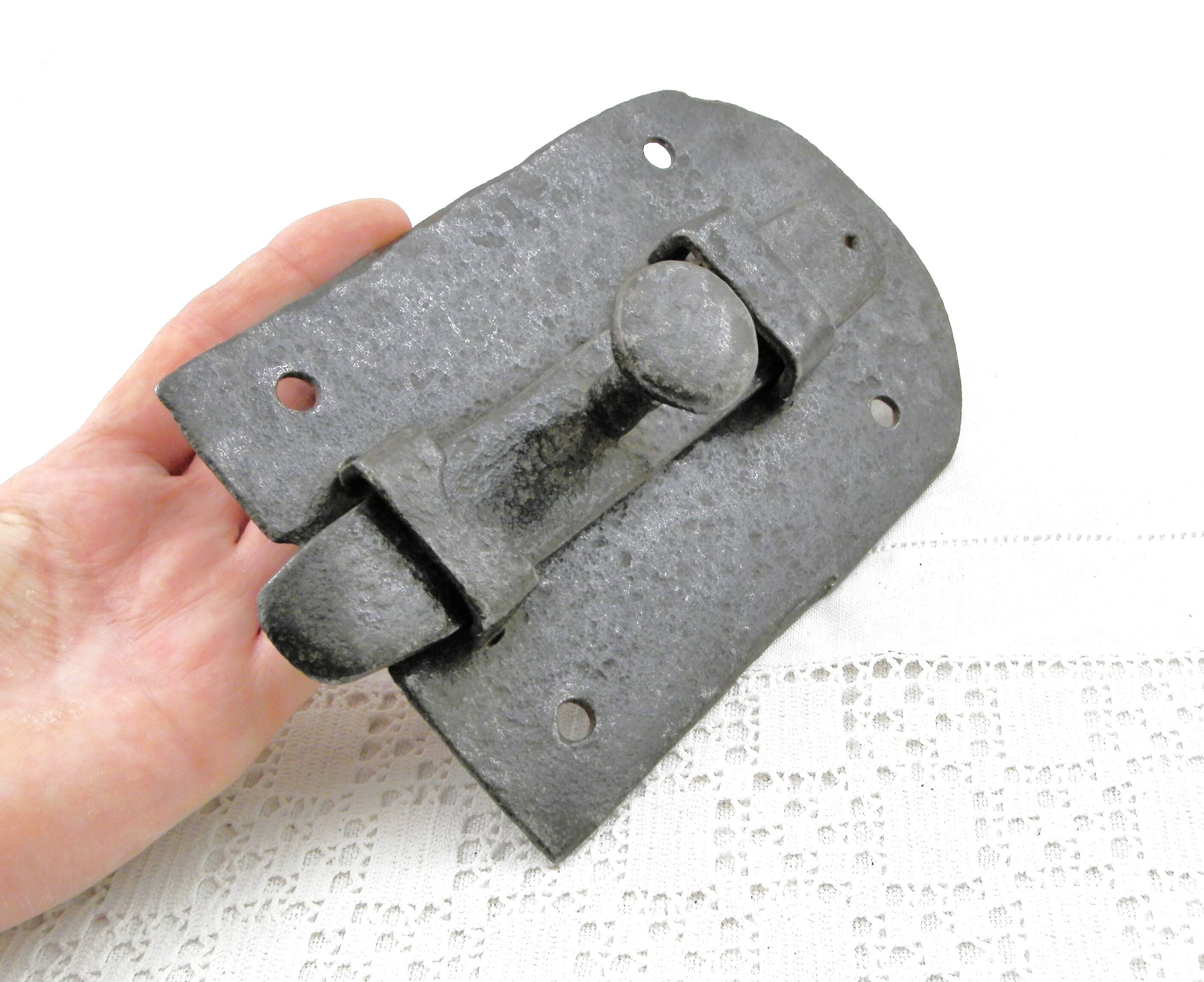 Antique French 17th Century Large Primitive Forged Metal Door Latch ...