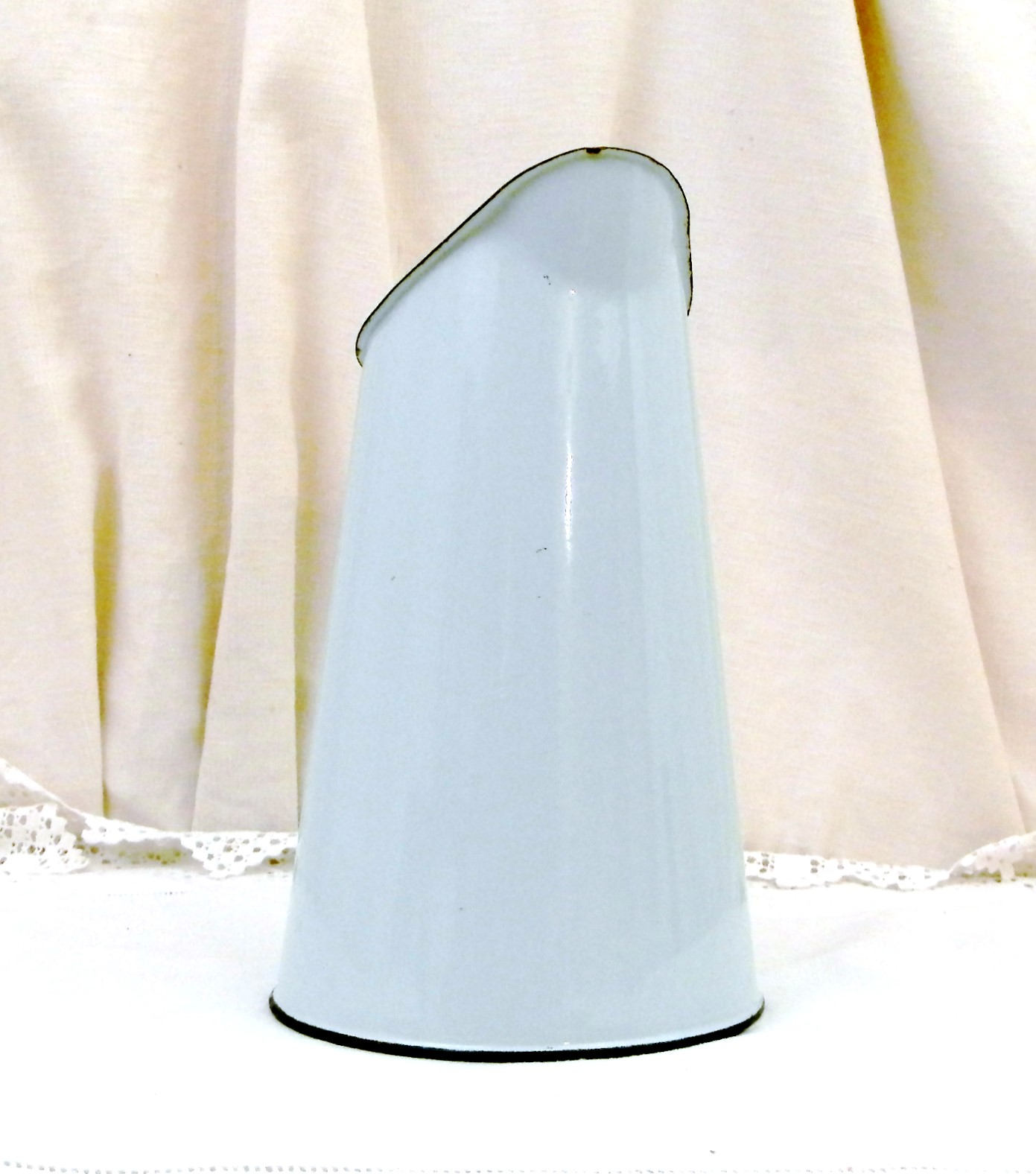 Vintage Mint Green Enamel French Pitcher, Enamelware Pale Green Jug ...