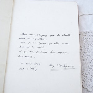 Antique Early 1900s French Hardback Writing Pad for Poems 3 Used Pages ...