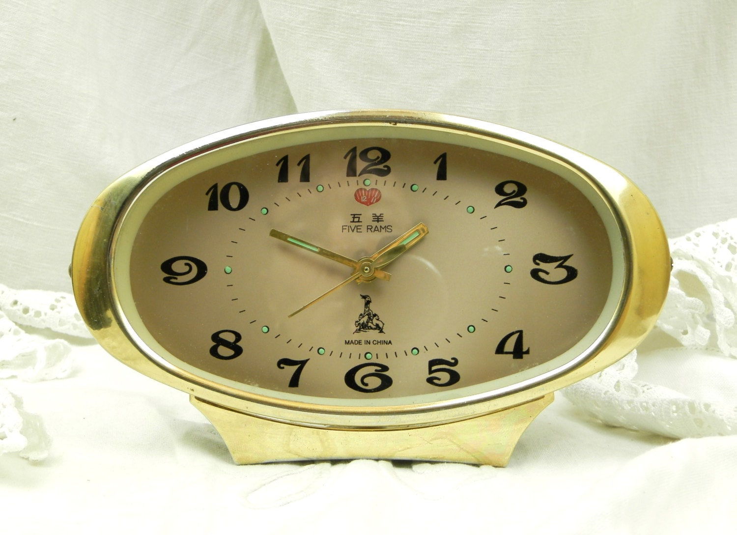 Large Working Vintage Mid Century 1960 Mechanical Wind Up Oval Alarm ...