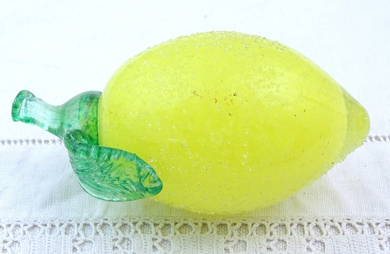 Vintage Handmade Life Size Glass Lemon Yellow Encased in - Etsy