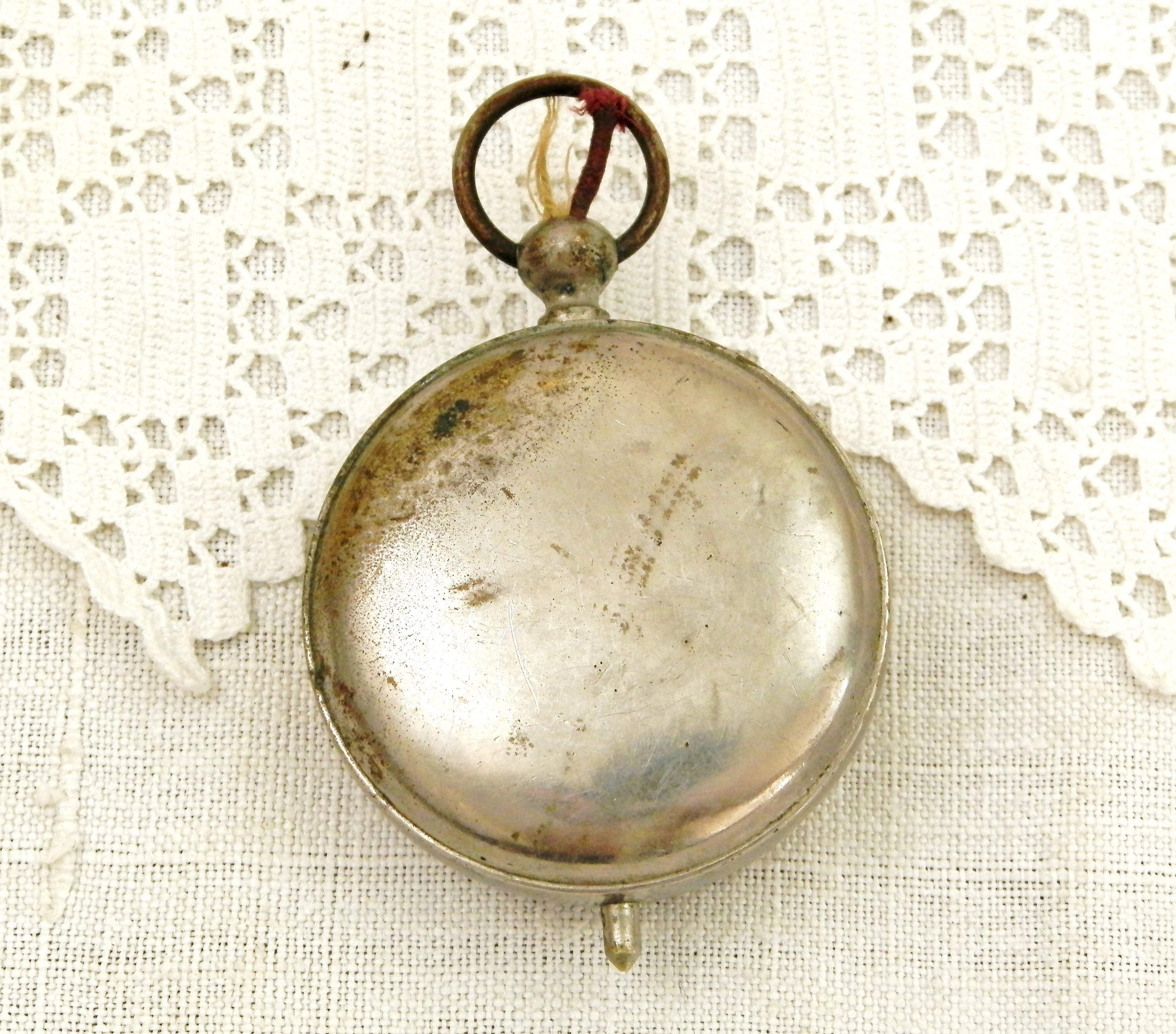 Antique French Round Pocket Voltmeter Made of Silver Plated Metal and ...