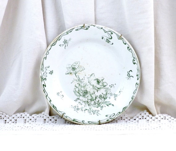 French Antique Ironware Ceramic Art Nouveau Plate by Creil Et - Etsy