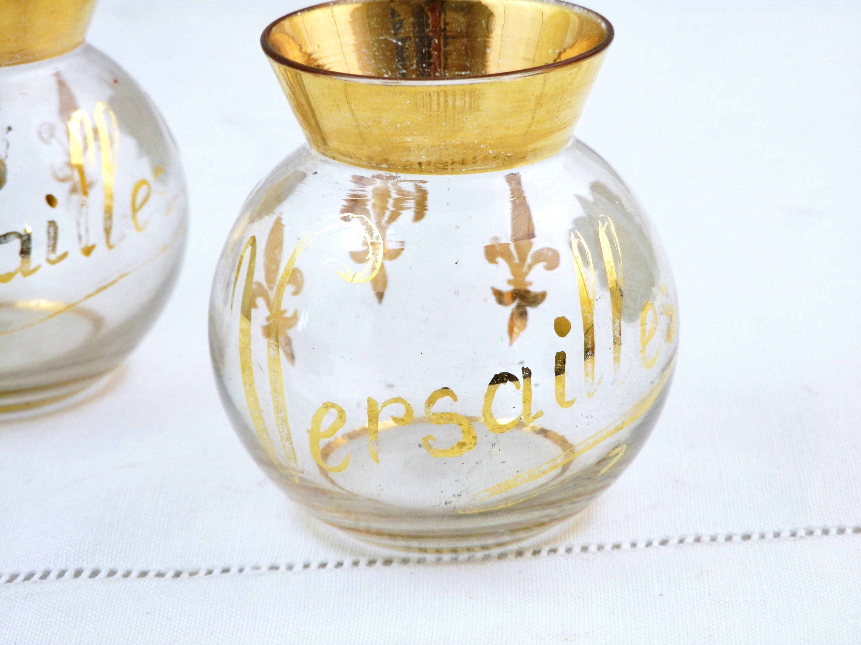RESERVED FOR SHERRI 2 Small Matching Pair French Vintage Round Clear ...