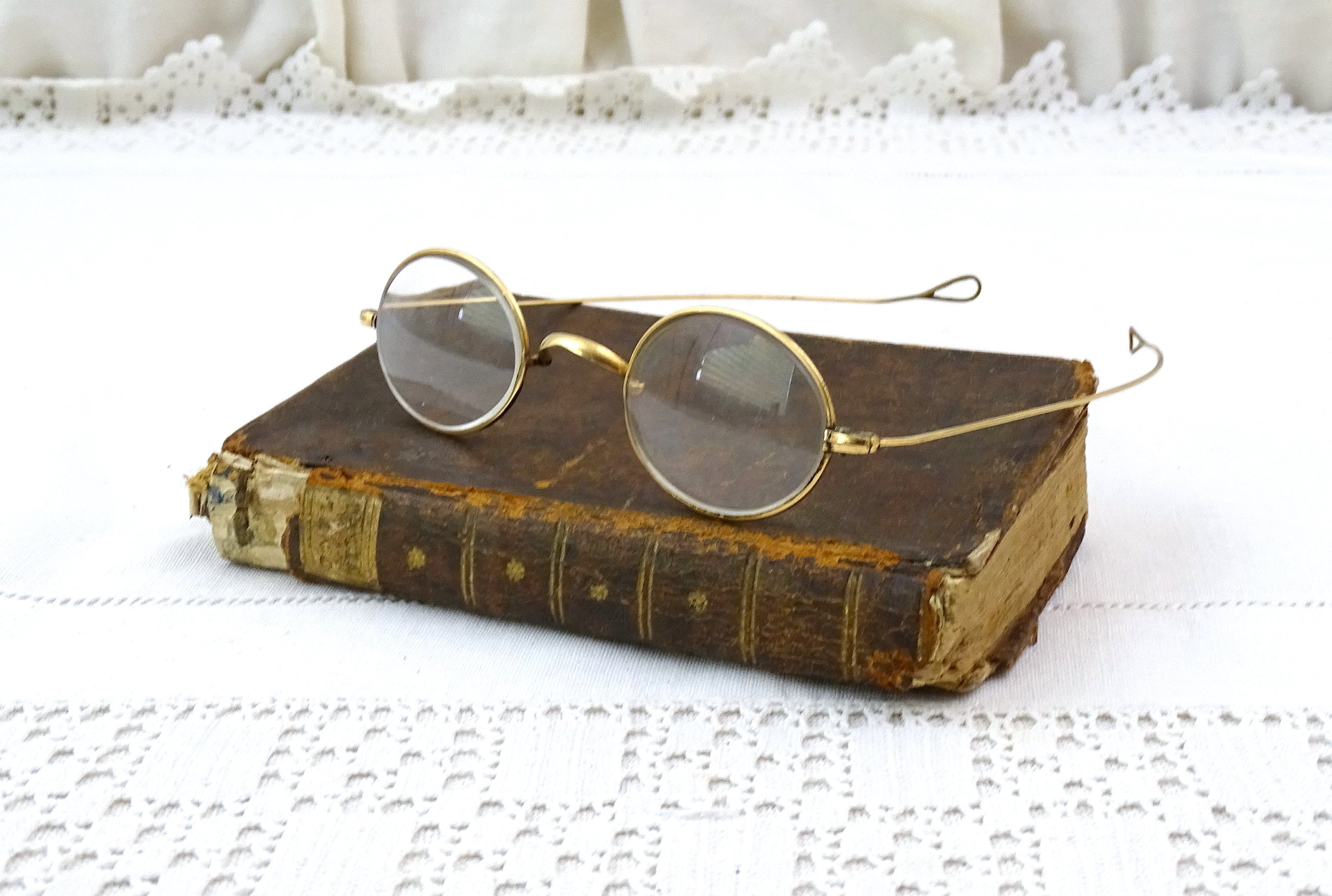 Antique French Gold Filled Round Rimed Spectacles, Vintage Reading ...