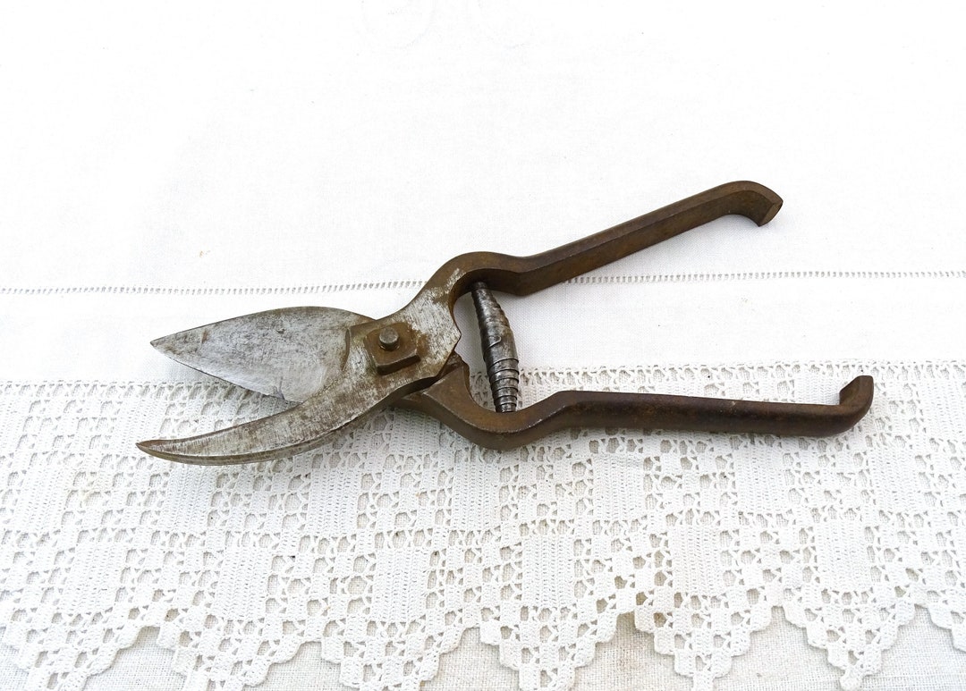 Large Vintage French Iron Gardening Pruning Clippers by Richard, Metal ...
