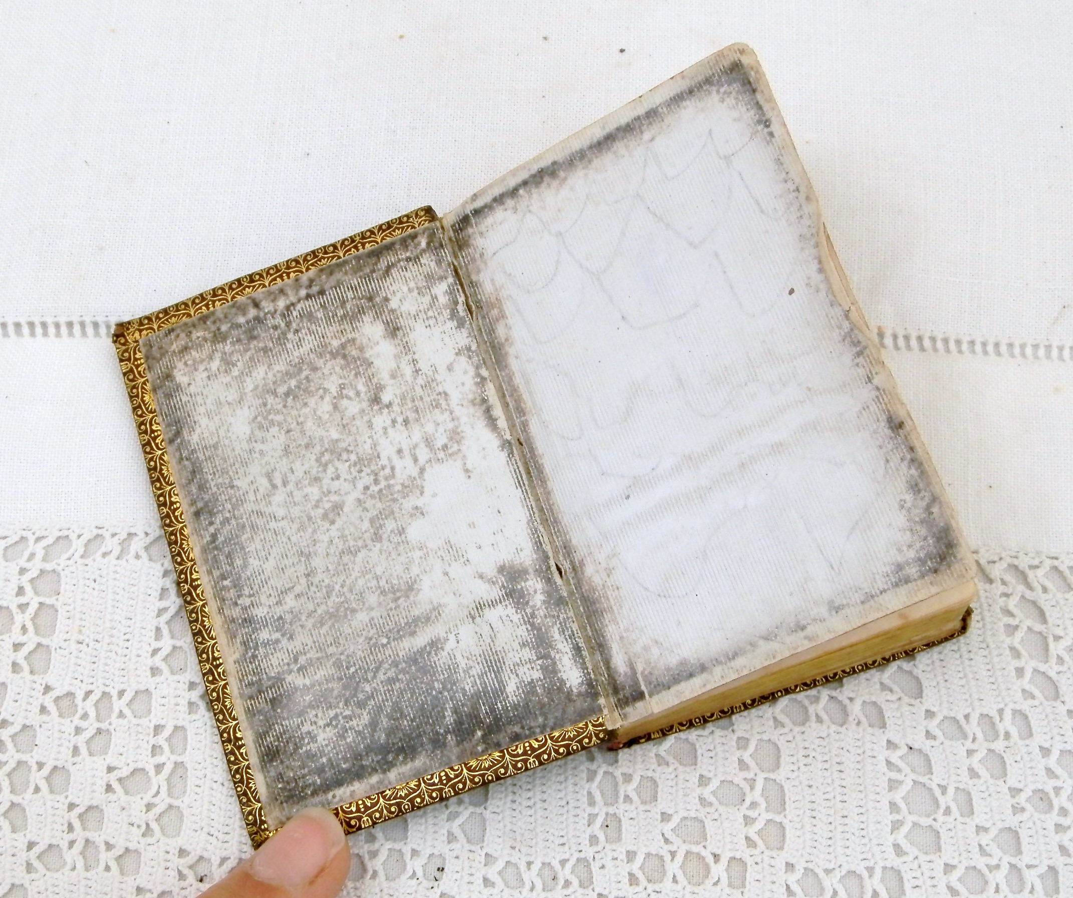 Antique Religious Book with Leather Cover Decorated with Gold Stars ...