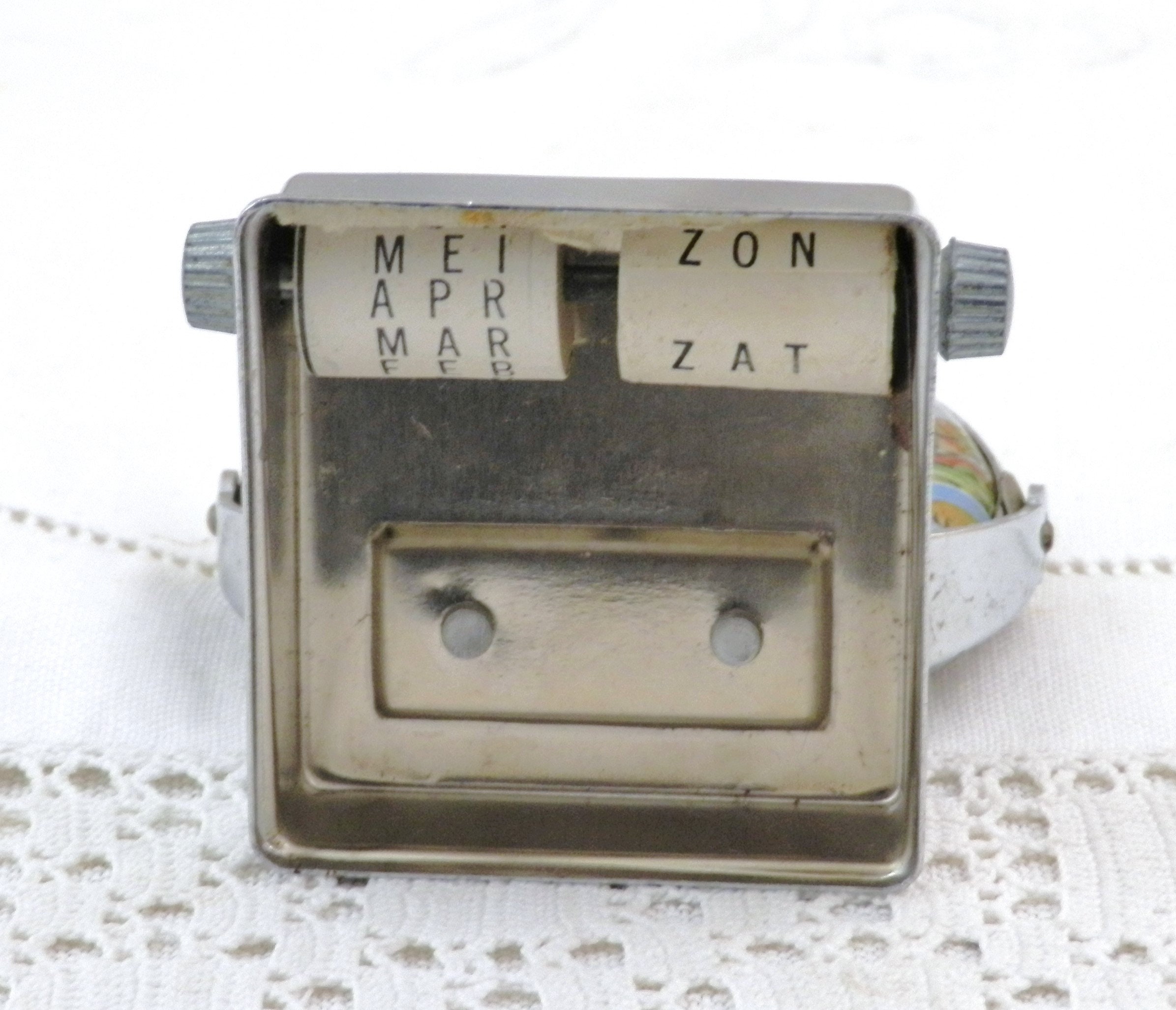 Vintage Dutch Perpetual Flip Calendar with Windmill Scene and Children ...