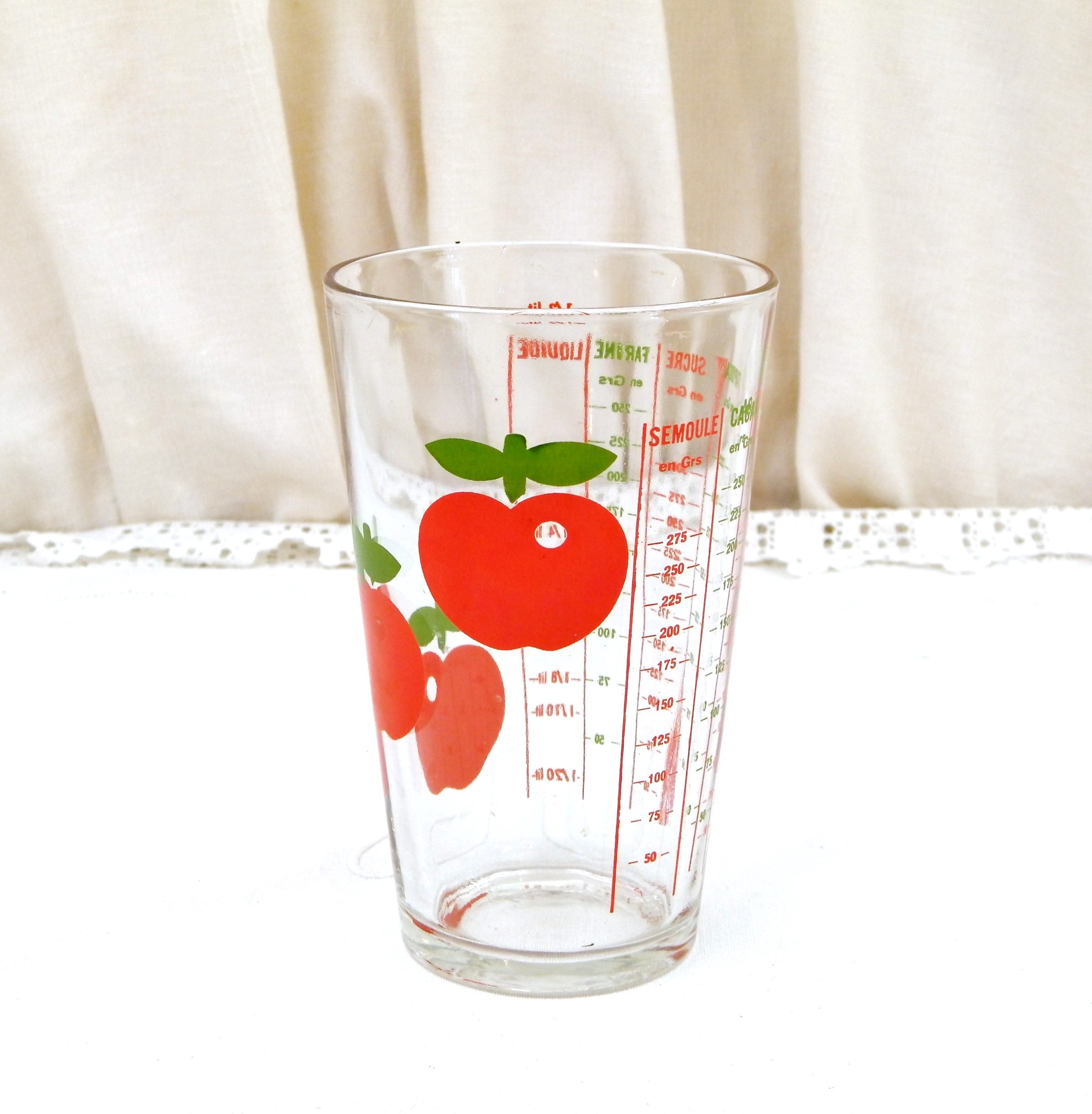 Vintage French Mid Century Henkel Kitchen Measuring Glass Cup with Red ...