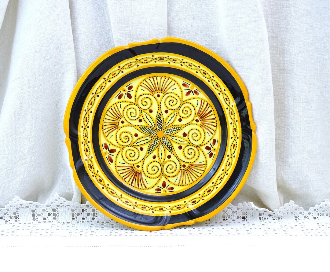 Vintage Breton Ceramic Hand Painted Plate by Hb-henriot in Bright ...
