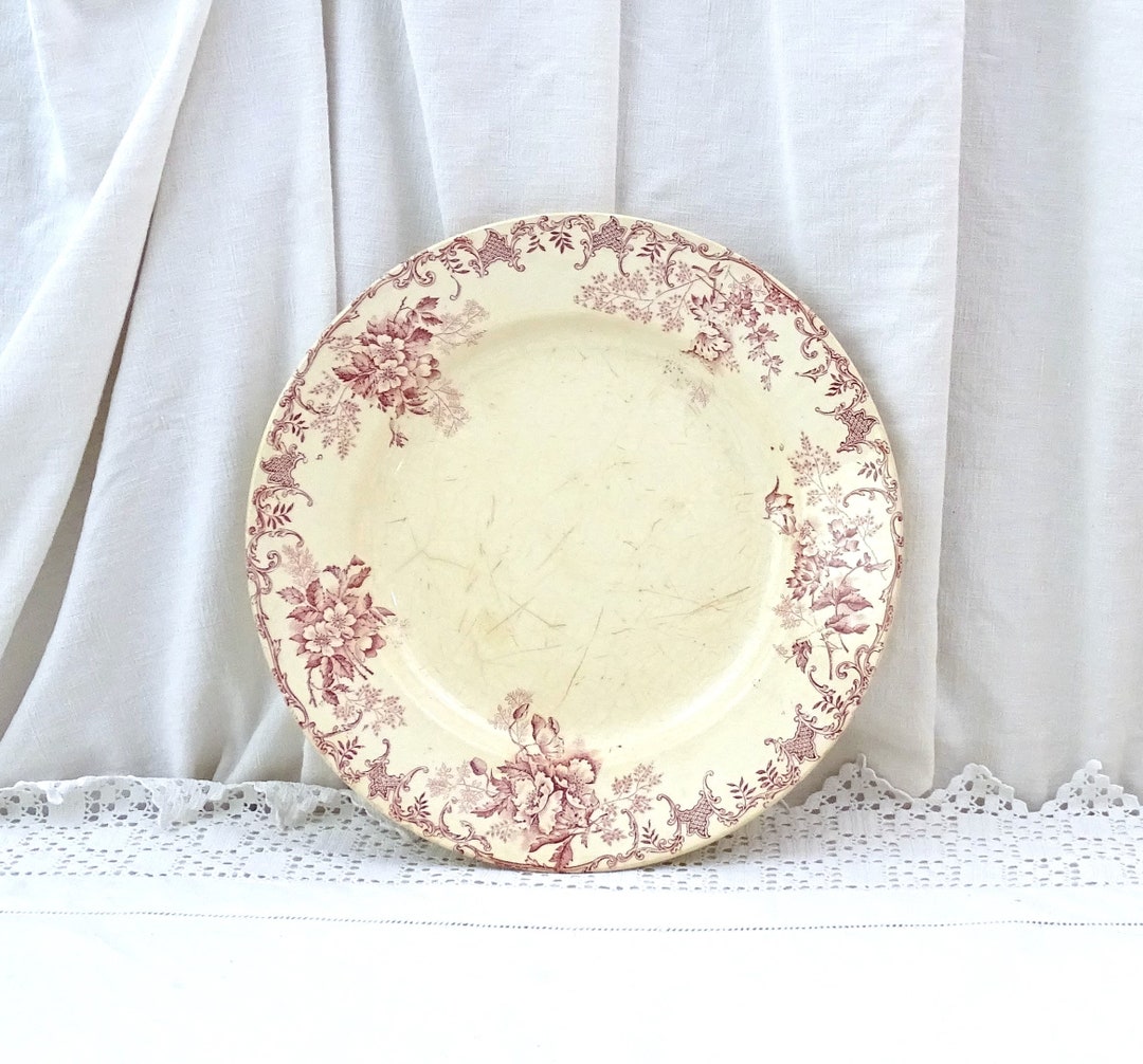 Antique French Ironware Serving Plate by Choisy Le Roi With Flower ...