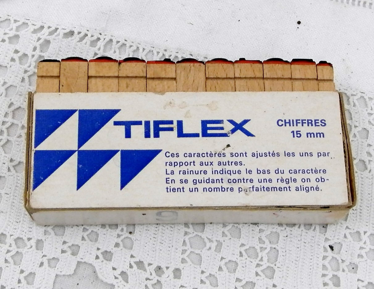 Vintage French Number Tiflex Price Tag Ink Printing Set 0 -9 plus F for ...