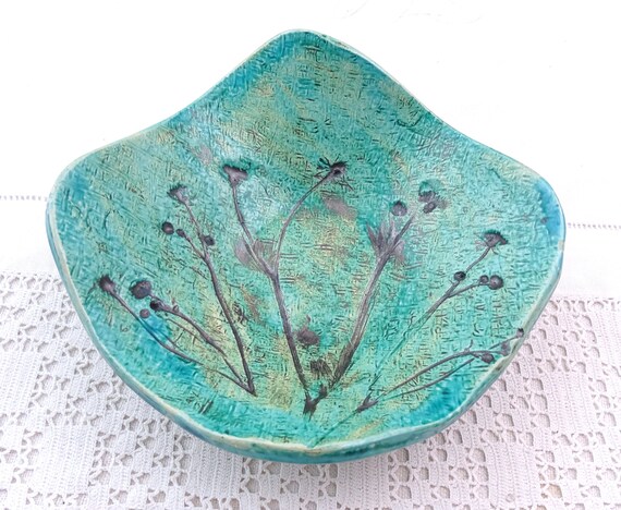Vintage Studio Pottery Mint Green Trinket Dish Stands… - Gem