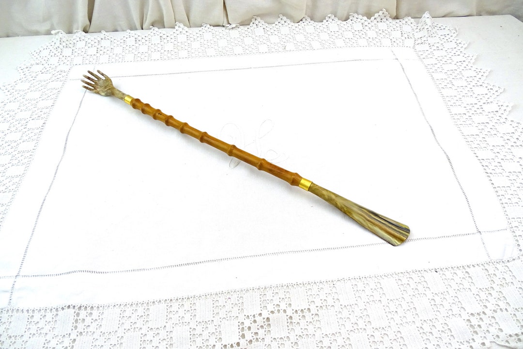 Long Vintage Mid Century Back Scratcher Shoe Pull Horn 20 Inches / 52 ...