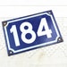 Vintage French Porcelain Enameled Metal House Sign in Blue and White ...