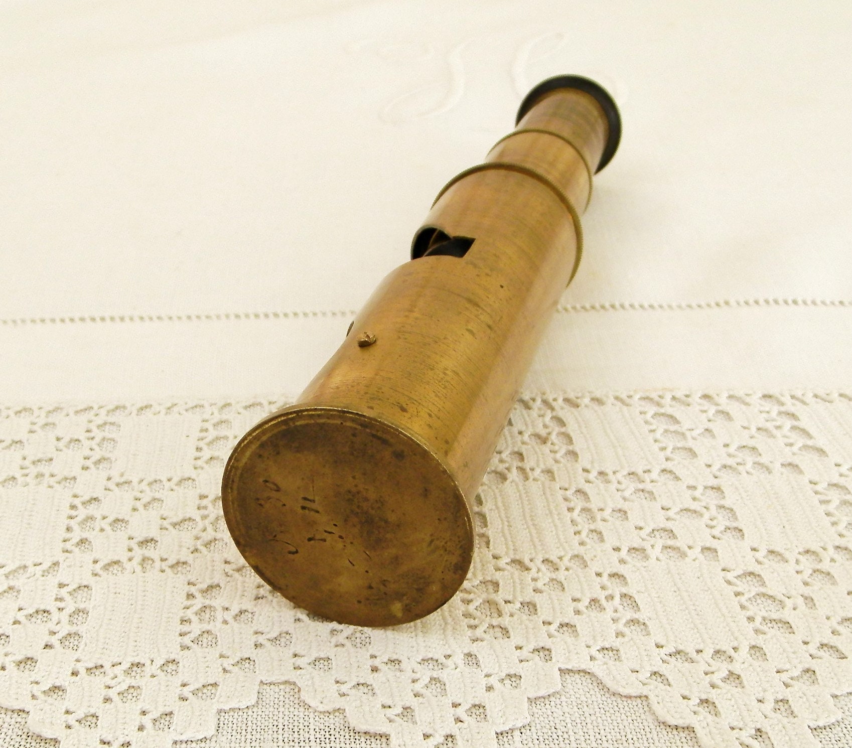 Antique 19th C Boxed Brass Field Microscope with Glass Slide, Victorian ...