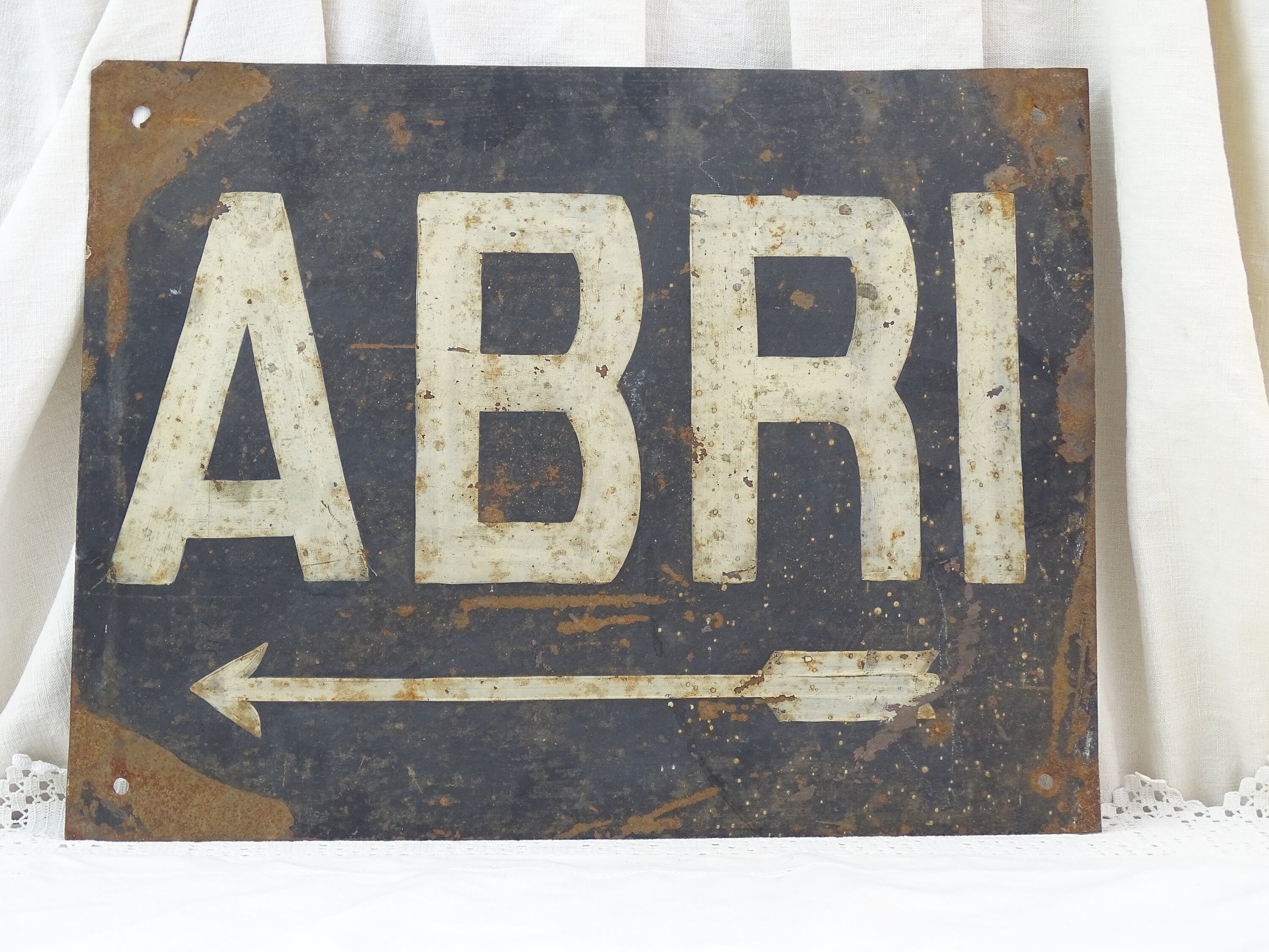 Vintage Authentic French Painted Metal Sign of WW2 Shelter / Abris ...