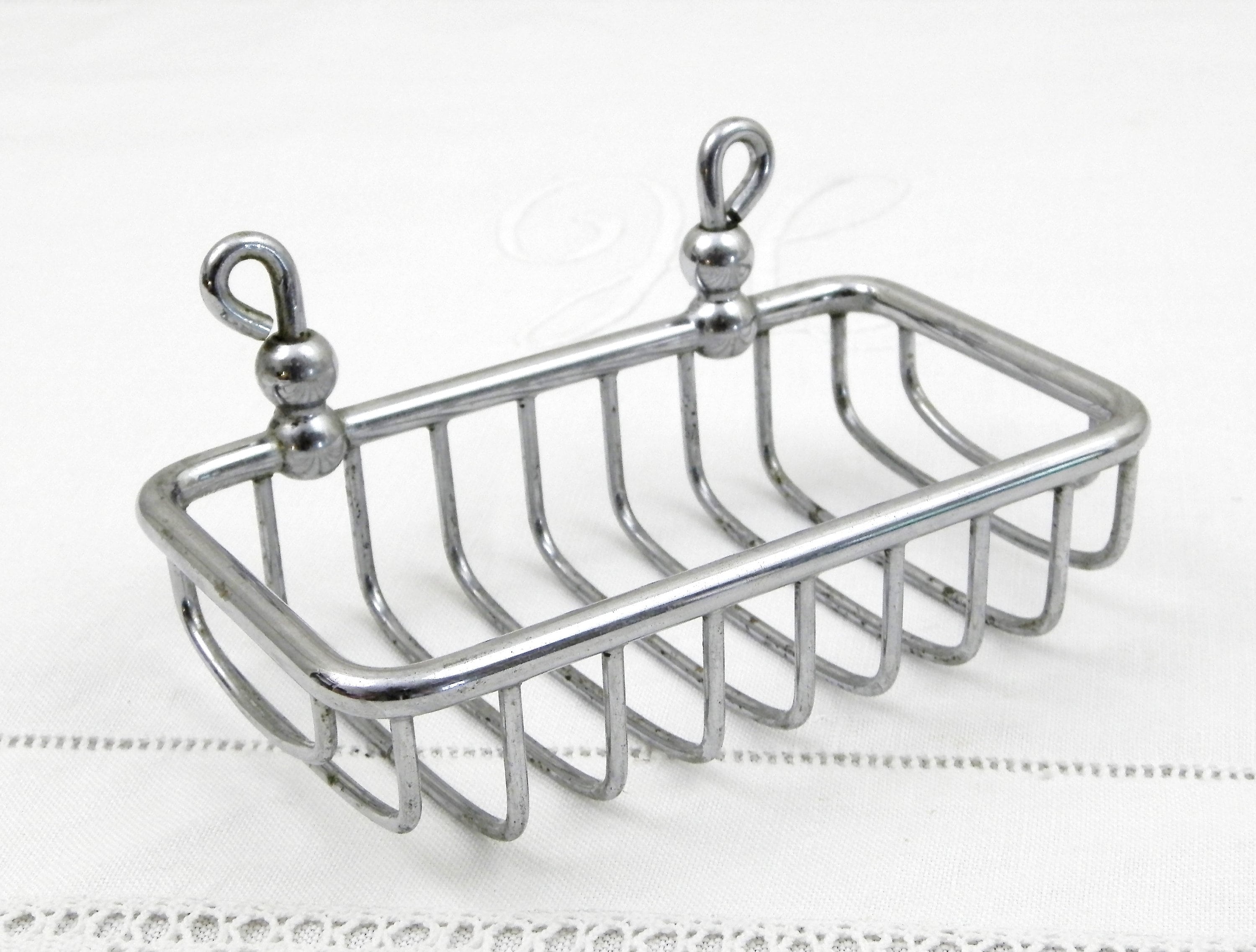 Vintage Chrome Plated Metal Wall Mounted Wire Soap Holder, French Mural ...