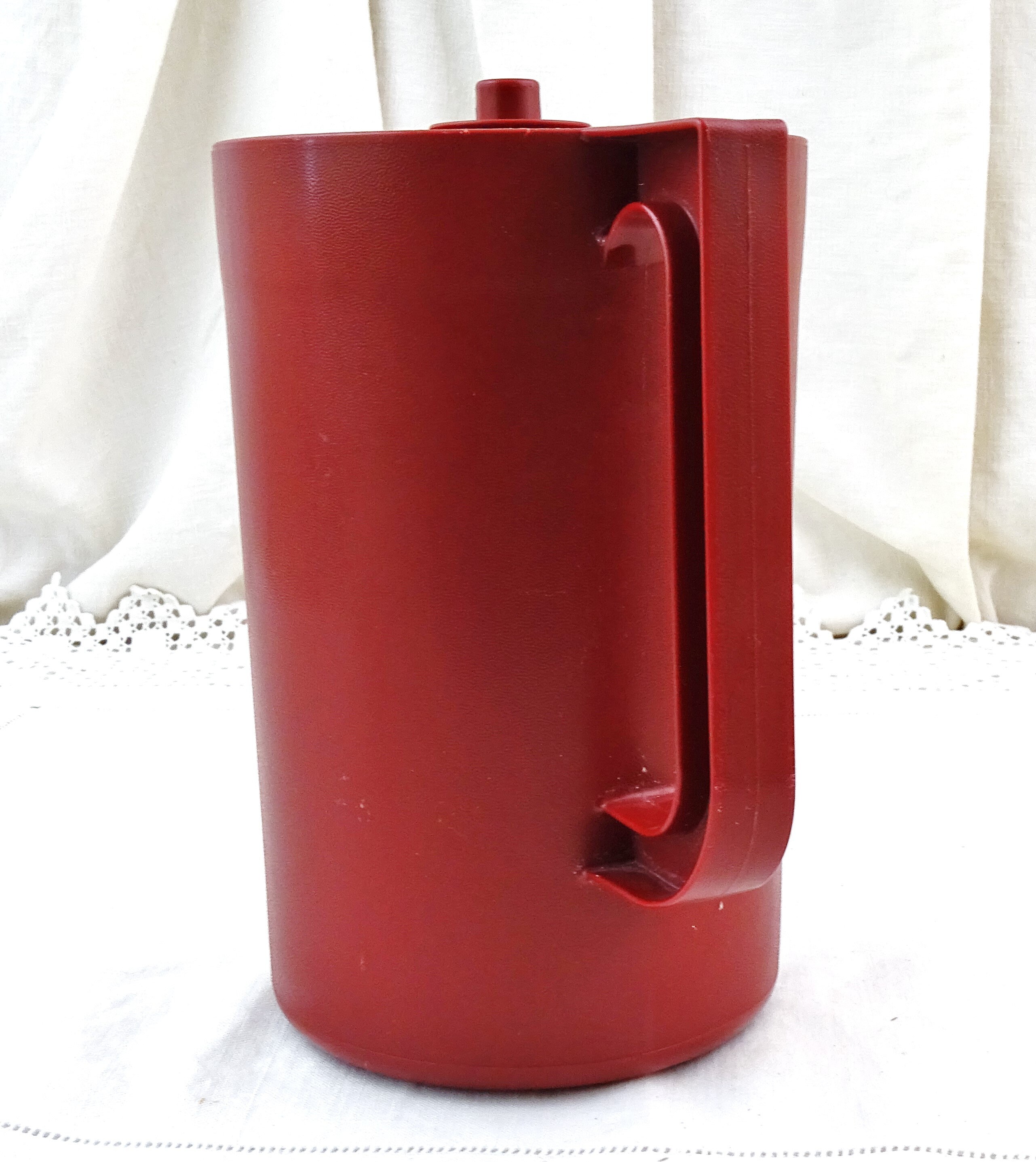 Large Vintage Maroon Colored Tupperware Pitcher, Retro Picnic Jug by ...