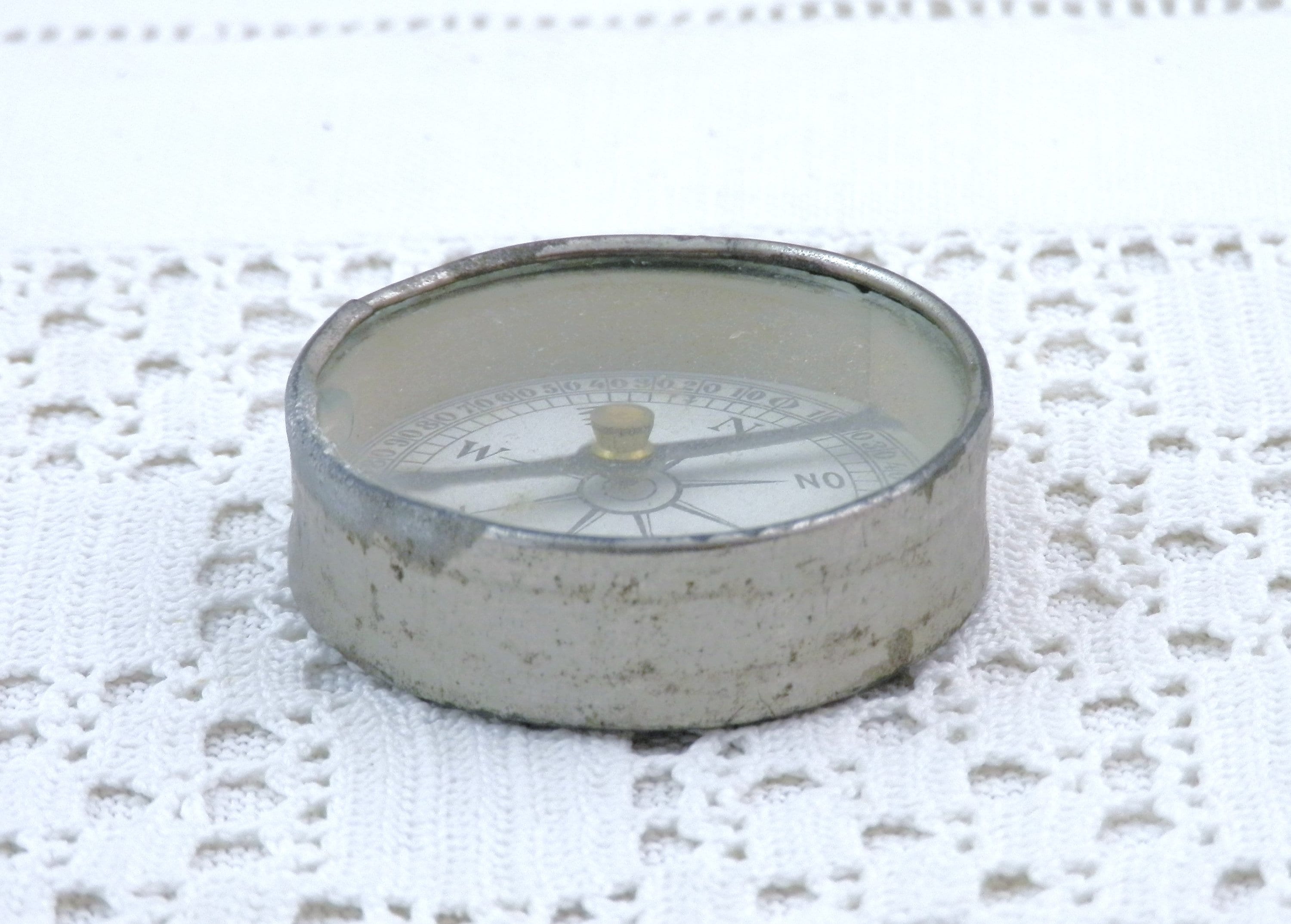 Antique Germany Pocket Compass with Mirror Backing Retro Camping ...