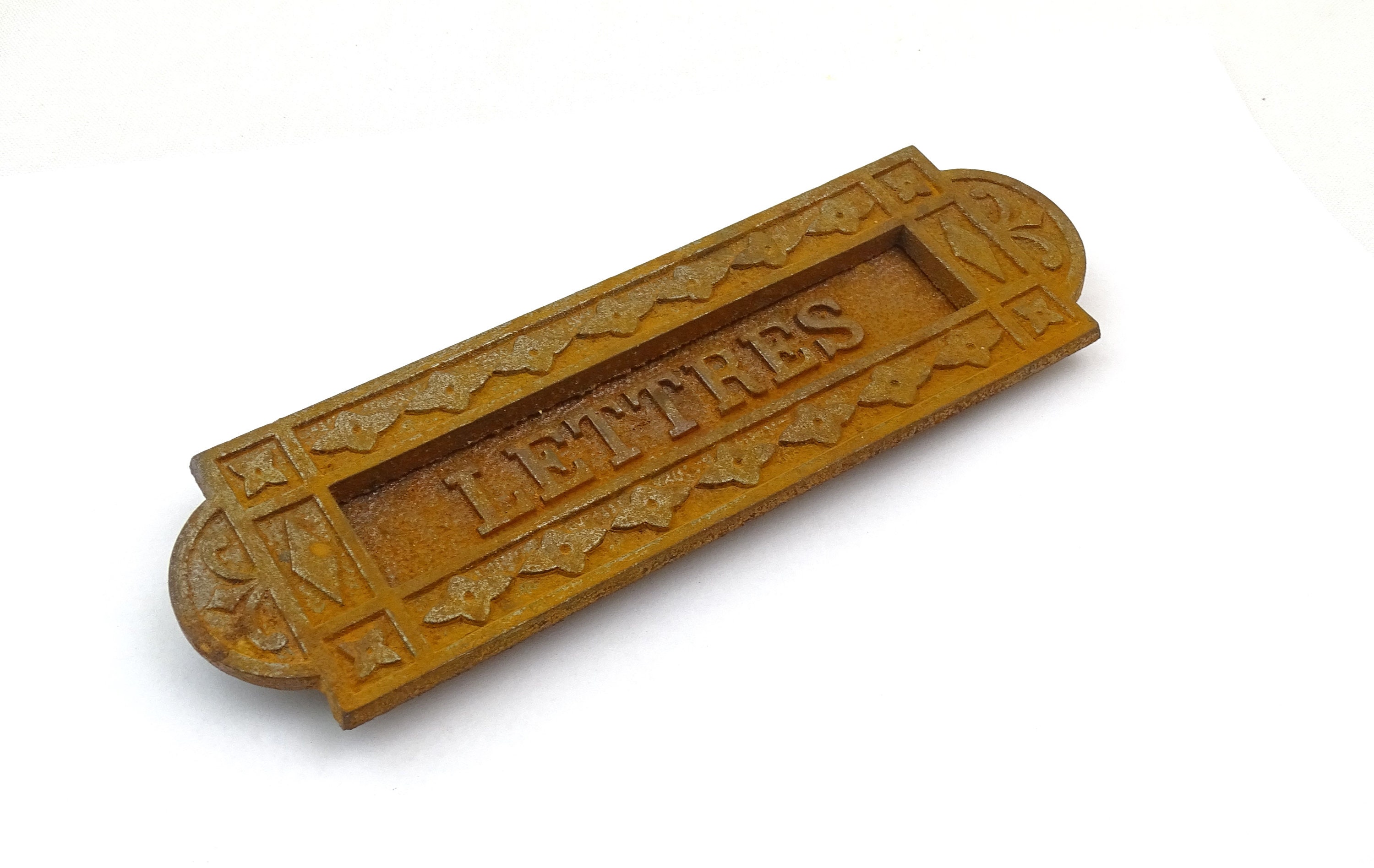 French Antique 1920s Cast Iron Letter Flap, Retro Metal Mail Slot from ...