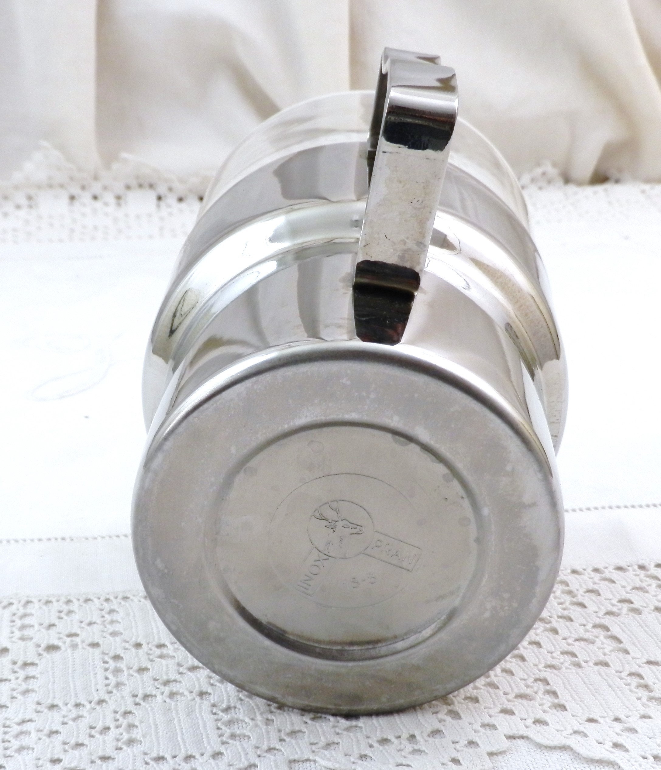 Vintage 1970s Italian Inoxpran Water Pitcher with Stainless Steel Base ...