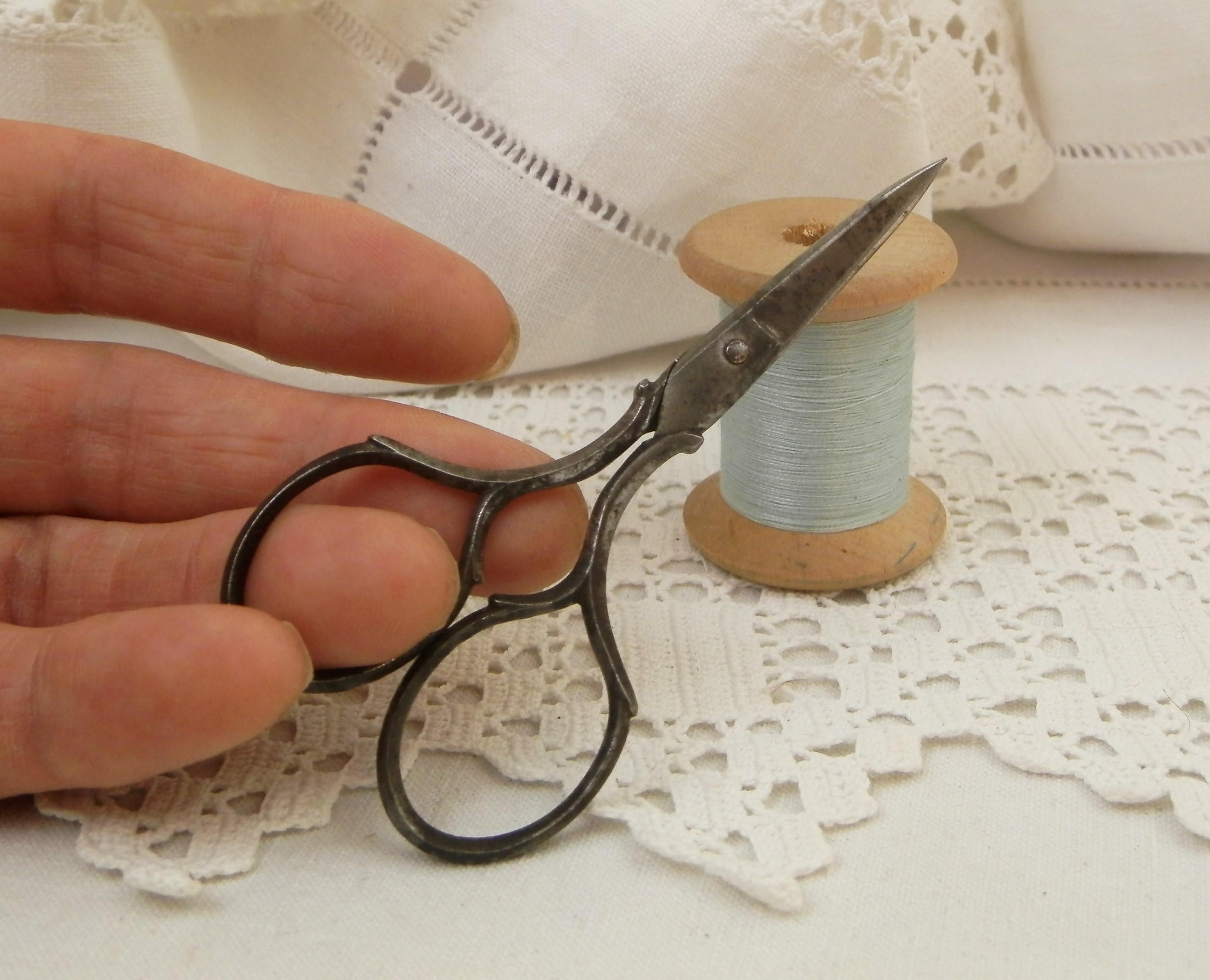 Small Antique French Decorative Embroidery Scissors / Sewing Sheers ...