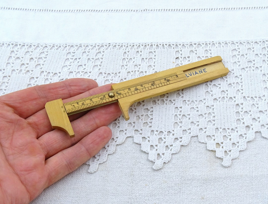 Small French Antique Wooden Pocket Calipers, Vintage Measuring Tool ...