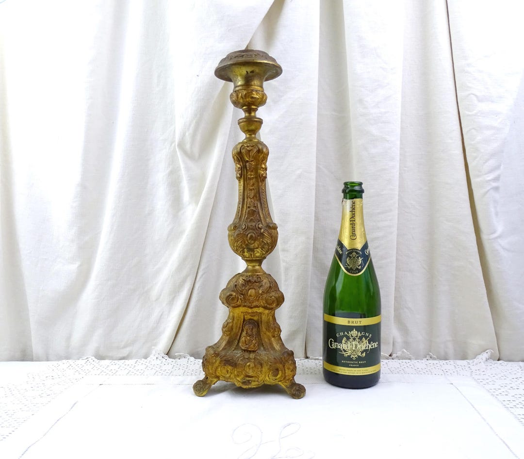 Large Tall Antique French 18th Century Church Liturgical Candle Holder ...