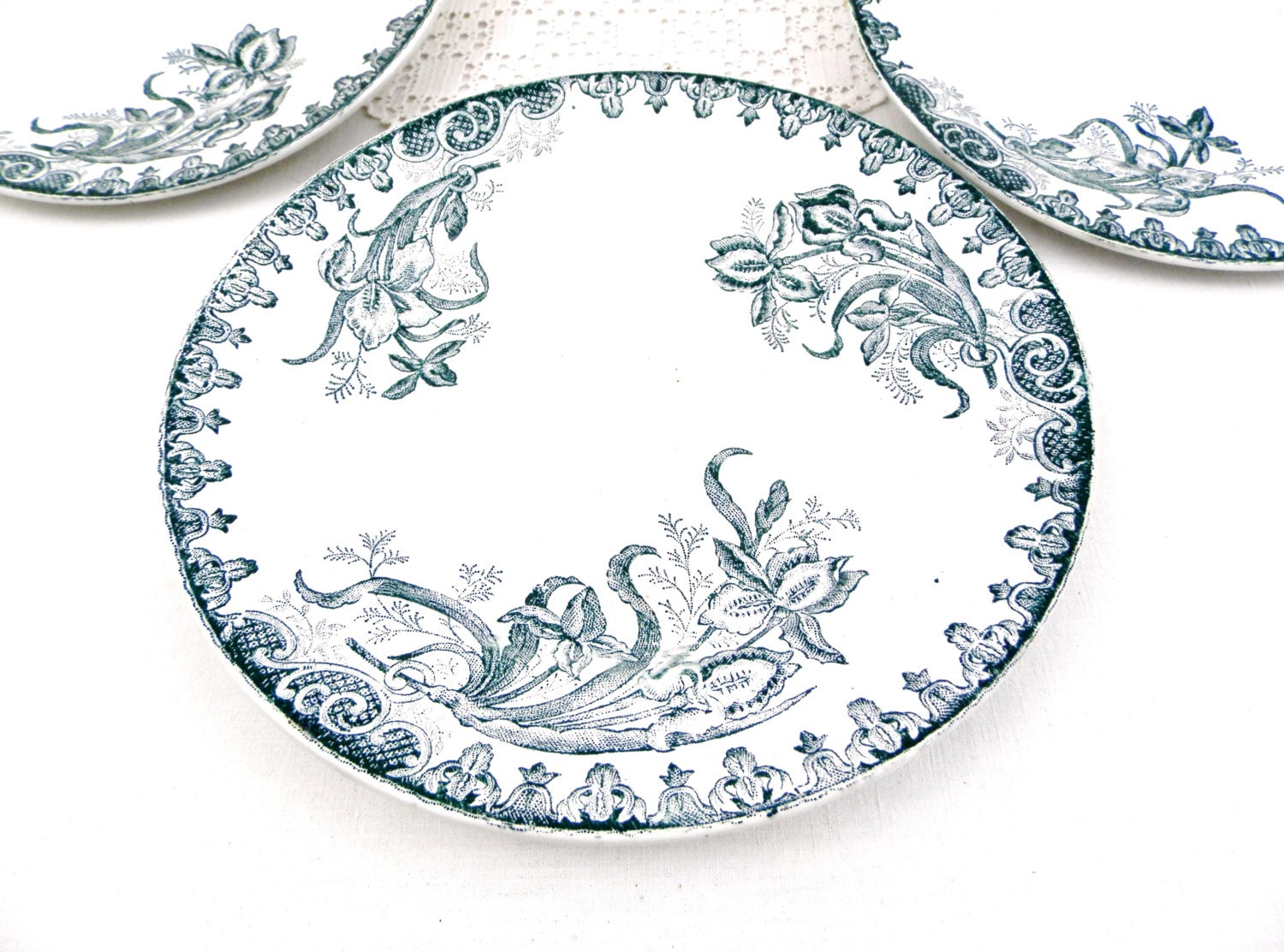 Antique French Ironware Terre de Fer St Amandinoise China Dinner Plate ...