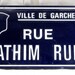 Vintage French Embossed Blue and White Enamel Metal Street Sign "athim ...