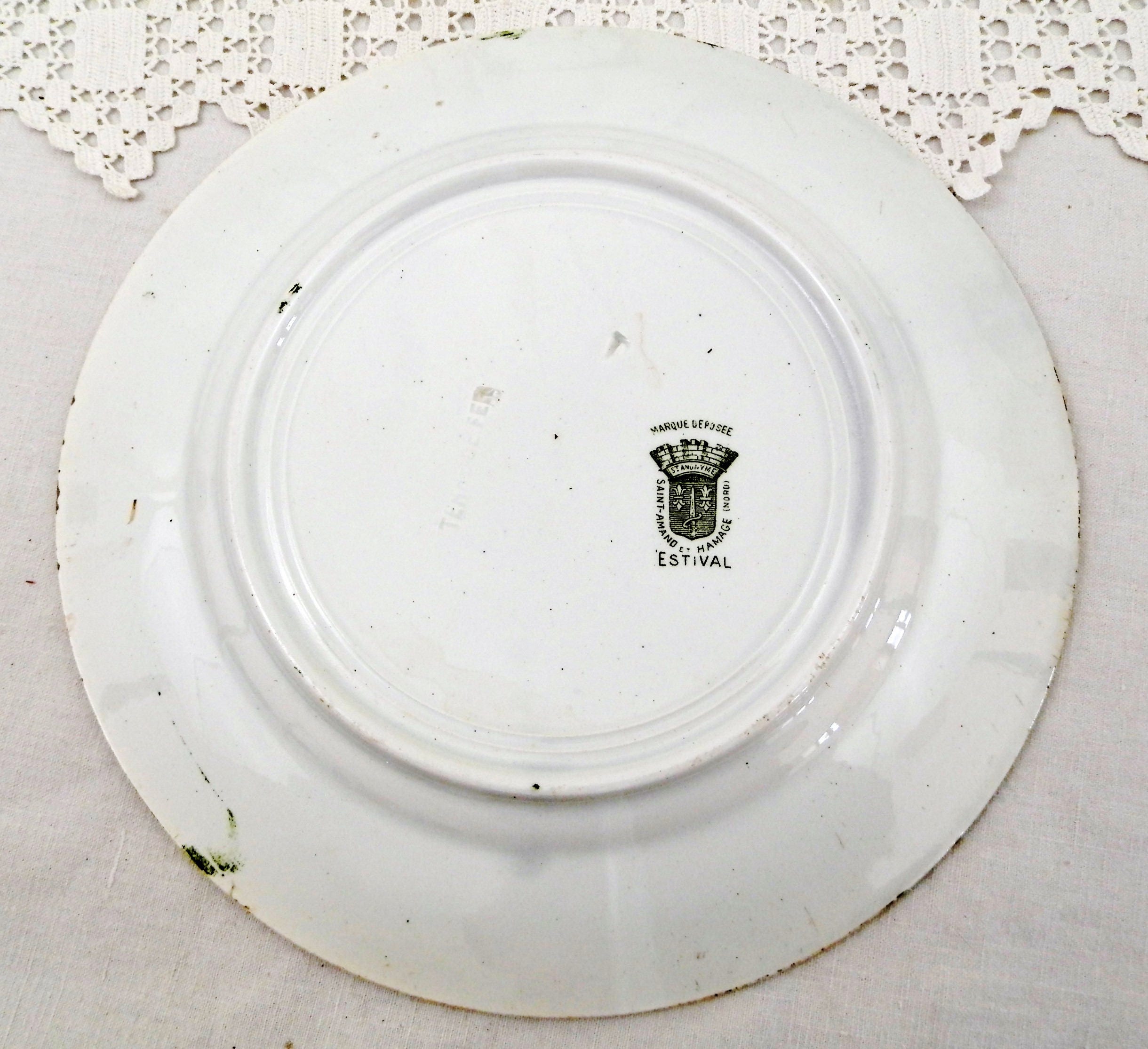 Antique French Ironware Terre de Fer St Amand et Hamage China Plate ...