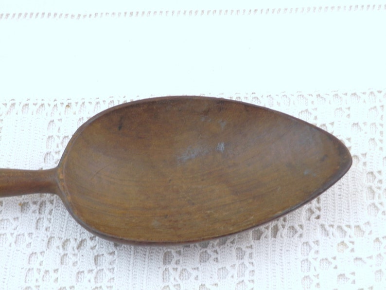 French Antique Treen Dark Wooden Spoon Retro Country - Etsy