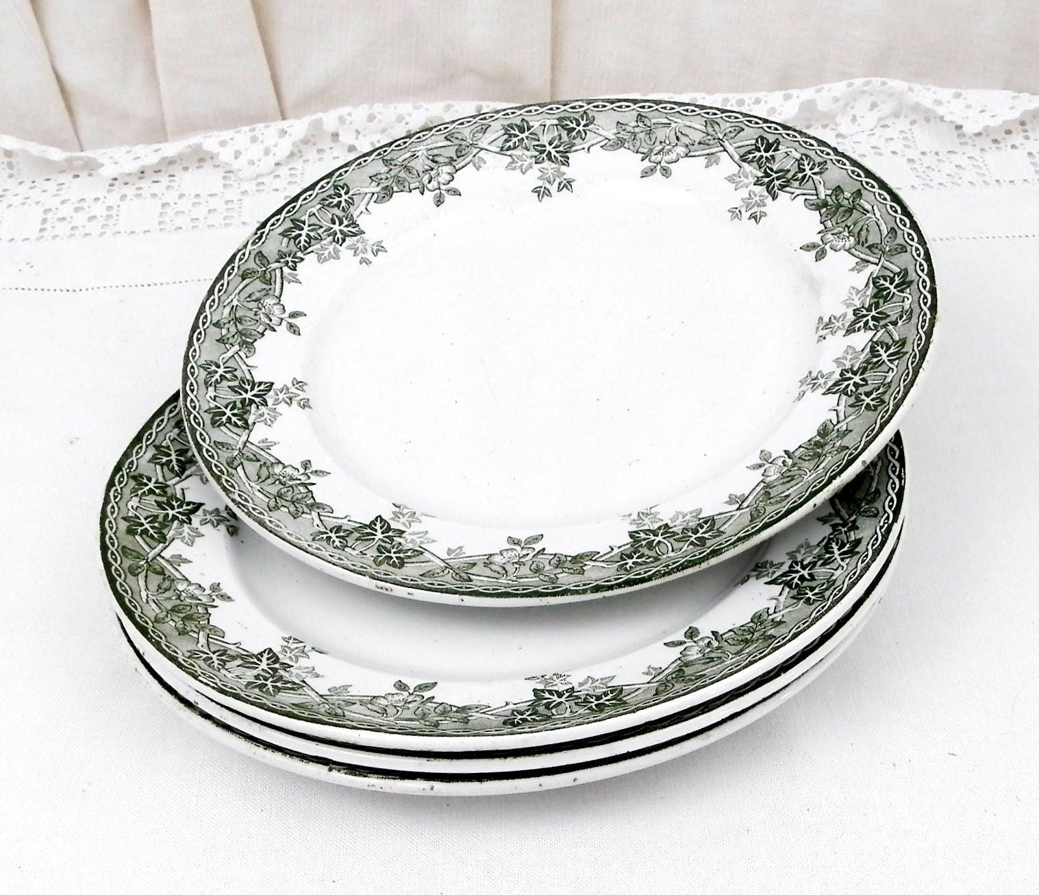 Antique French Ironware Terre de Fer St Amand et Hamage China Plate ...