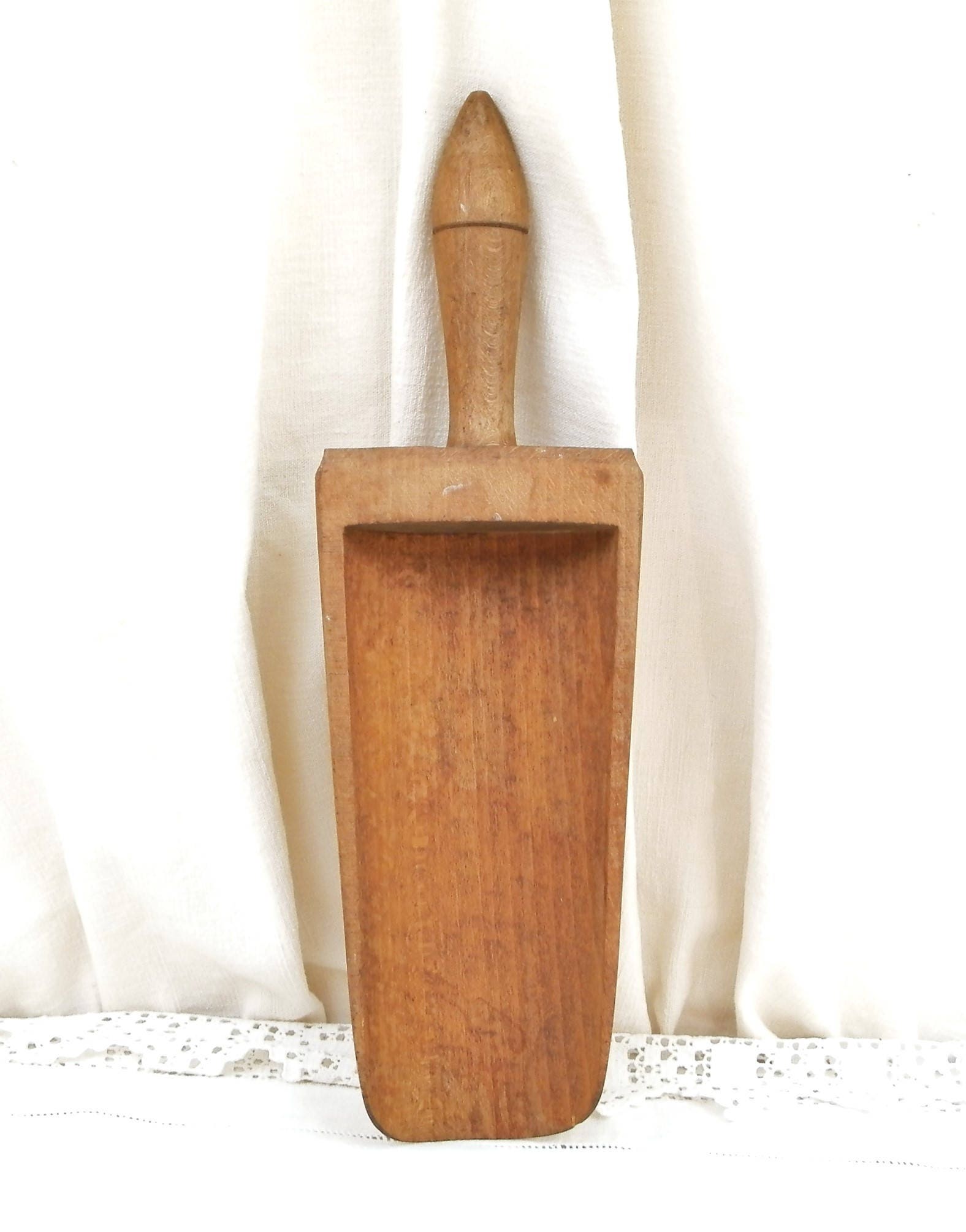 Large Antique Wooden Baker's Flour Scoop, French Farmhouse Kitchen ...