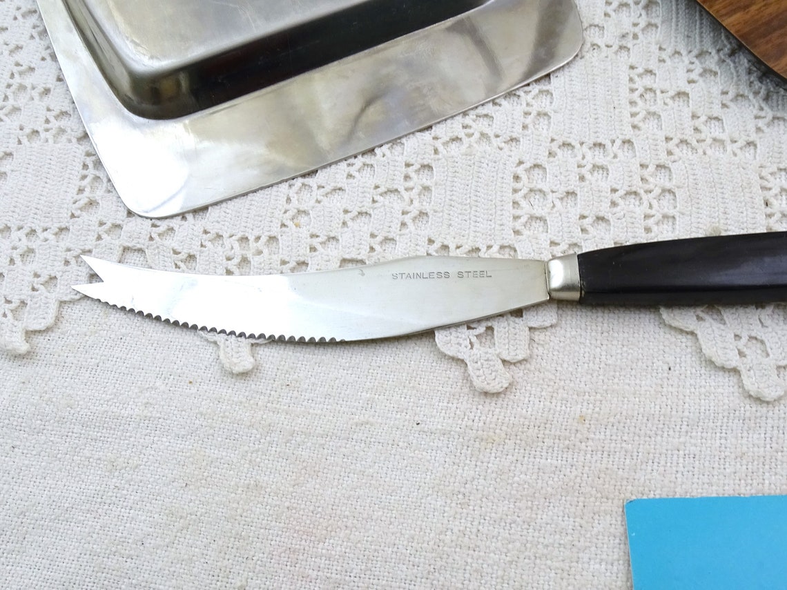 Vintage Mid Century Modern Stainless Steel Cheese Platter and - Etsy