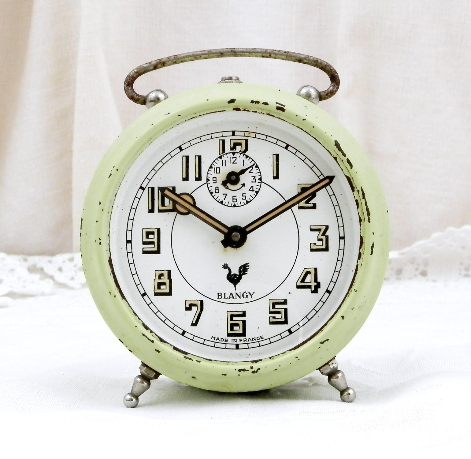 Vintage Working French Shabby Chippy Art Deco Mint Green Blangy ...