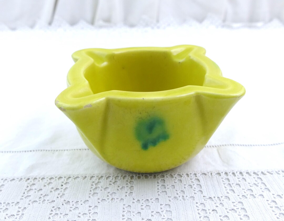 Vintage French 1960s Yellow Vallauris Pottery Pestle and Mortar Bowl ...