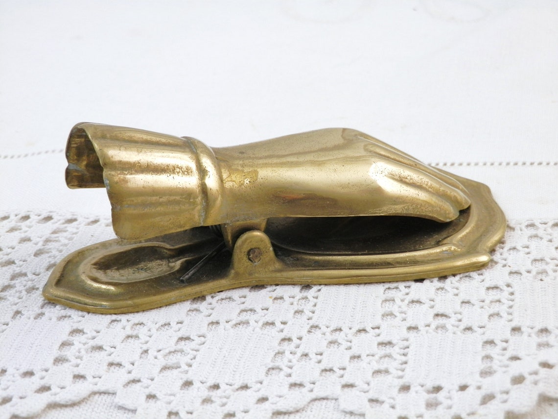 French Vintage Brass Hand Shaped Letter Holder Clip Retro | Etsy