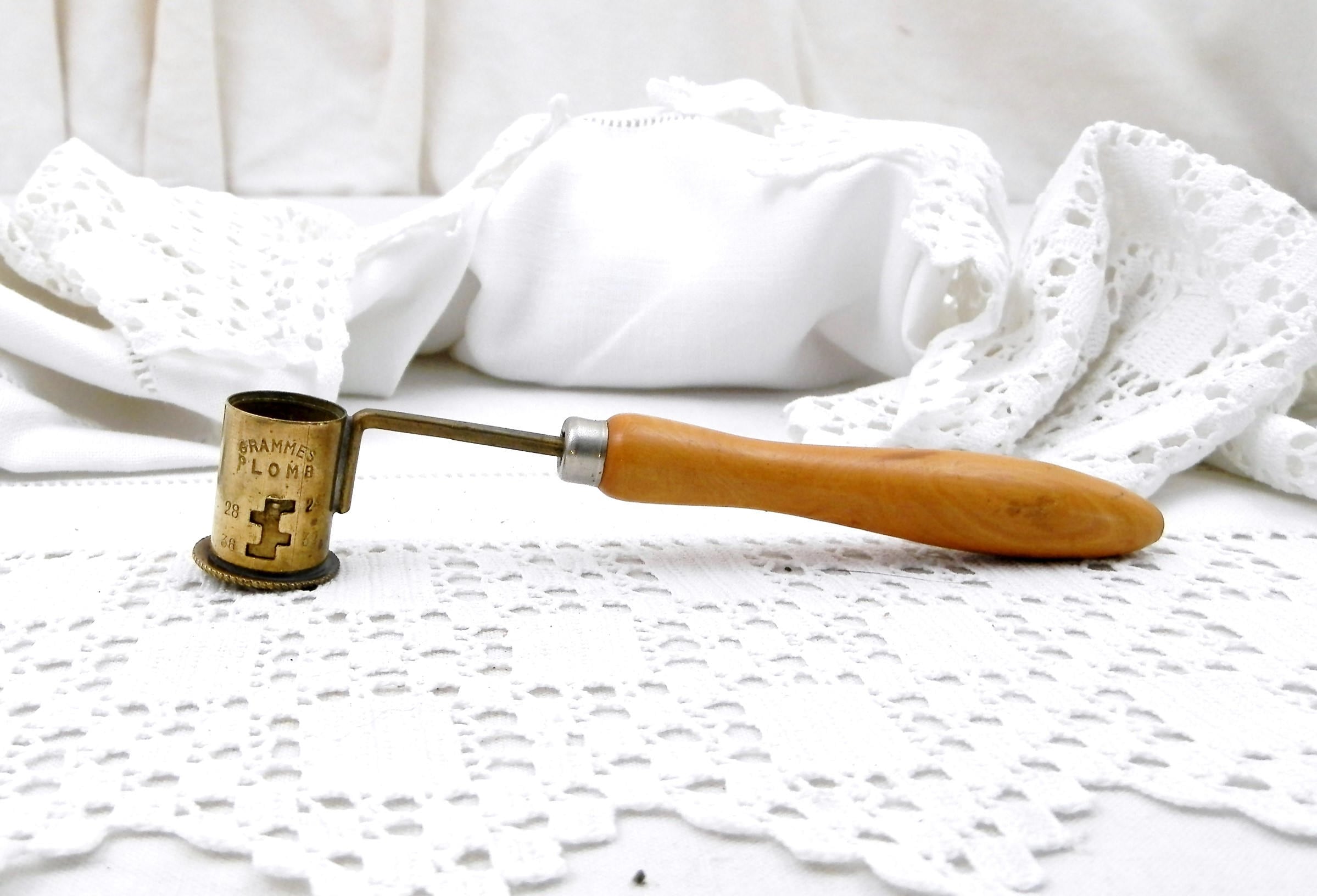 Antique French Brass Gunpowder and Lead Shot Measure in Grammes with ...