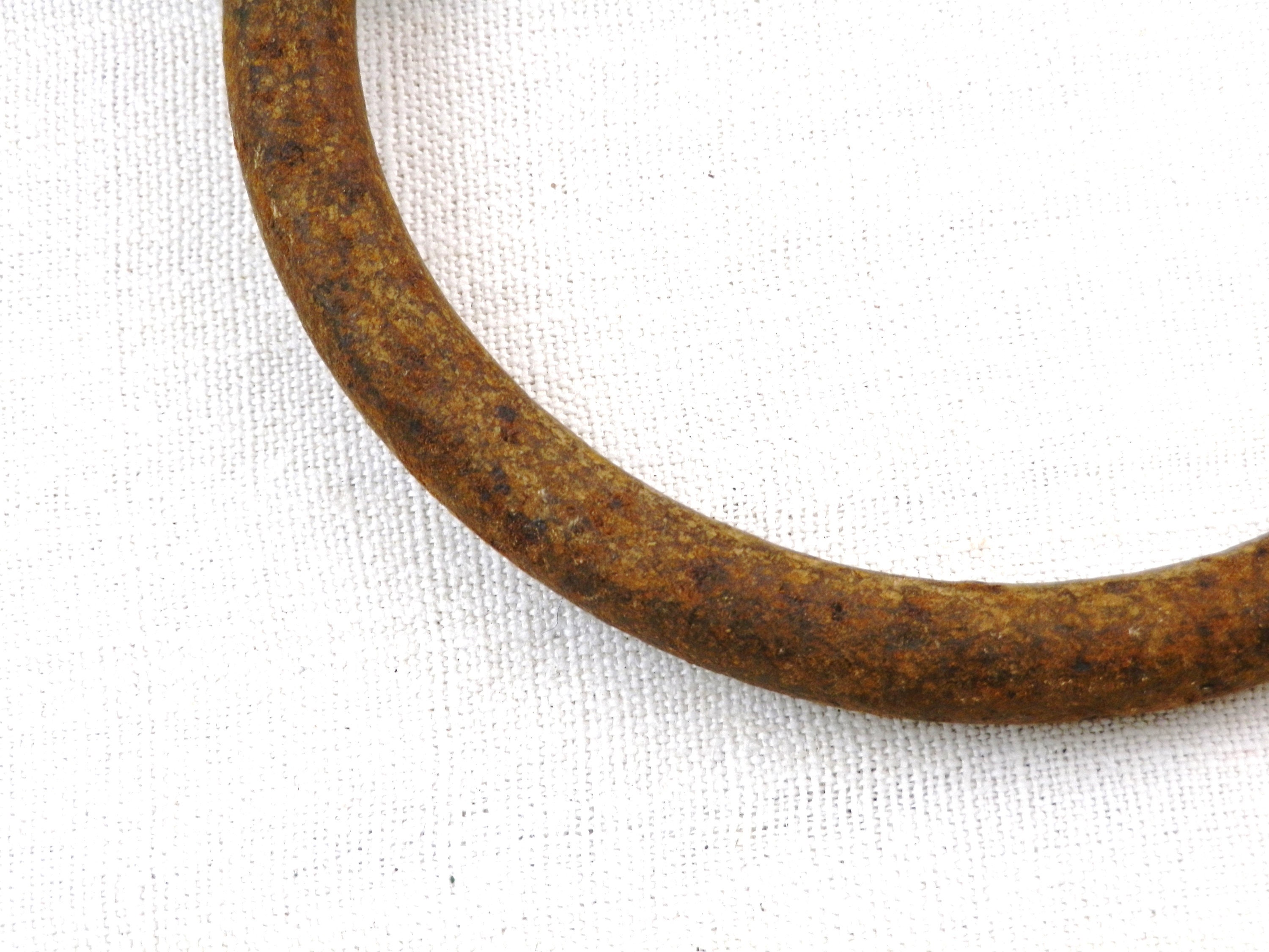 Large Antique French Hand Forged Rusty Iron Hitching Ring, Vintage ...