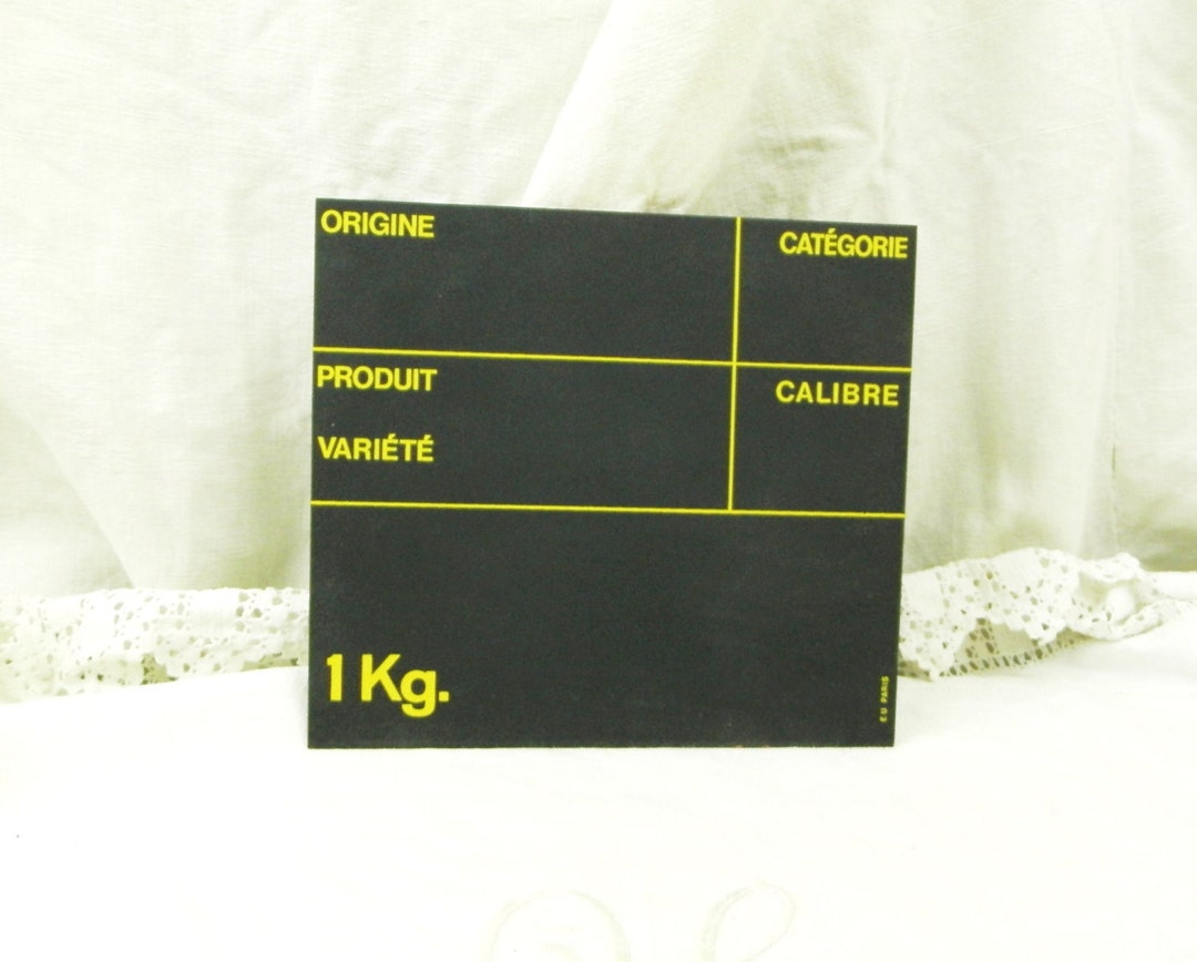 Vintage French Black Chalk Board Market Stall Price Sign, Provencal ...