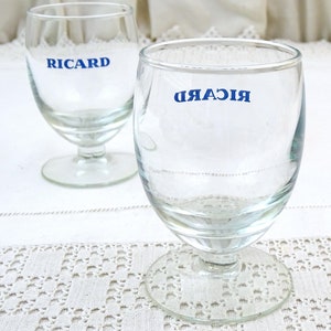 French Vintage Ricard Aperitif Stem Glasses, Retro Pastis Drinking From ...