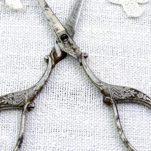 Small Antique French Working Iron Scissors With Decorated Handles ...