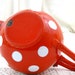 Small Vintage Chippy Red and White Polka Dot Enamelware Tea Pot, Bright ...